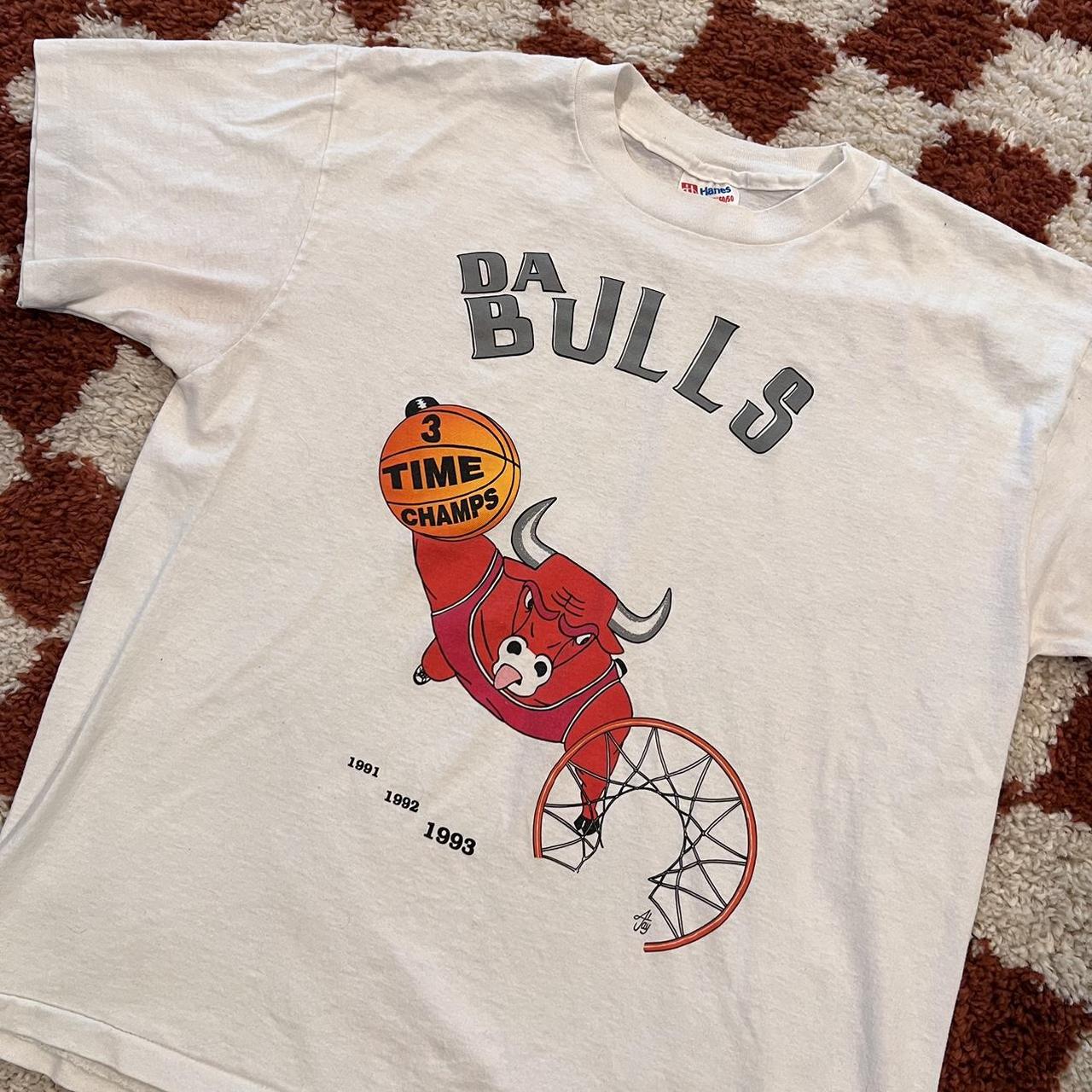 Vintage 90s “Da Bulls” Chicago Bulls NBA shit size... - Depop