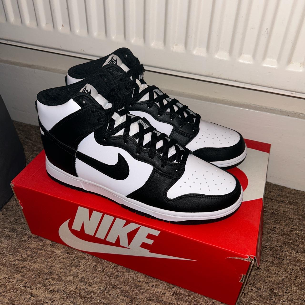 Nike “Panda” Dunk high Black/ white Brand new uk9 - Depop