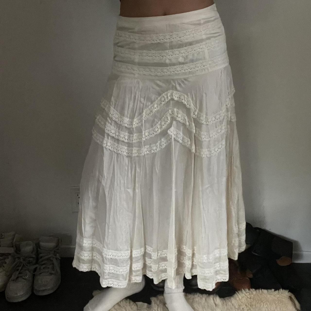 Gorgeous White Lace Maxi Skirt Size 6 Fits Like Depop