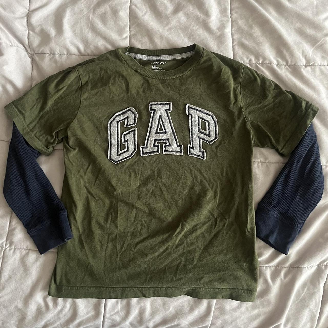 Gap kids layered long sleeve T shirt. Forest green... - Depop
