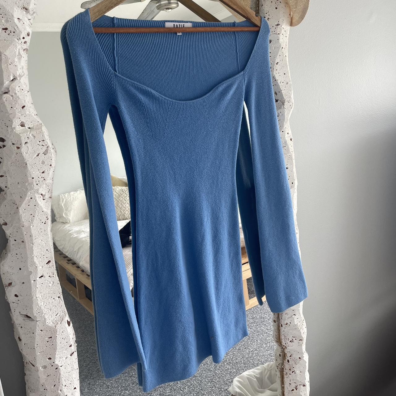 Dazie Blue Knit Dress Worn Once Perfect Condition Depop