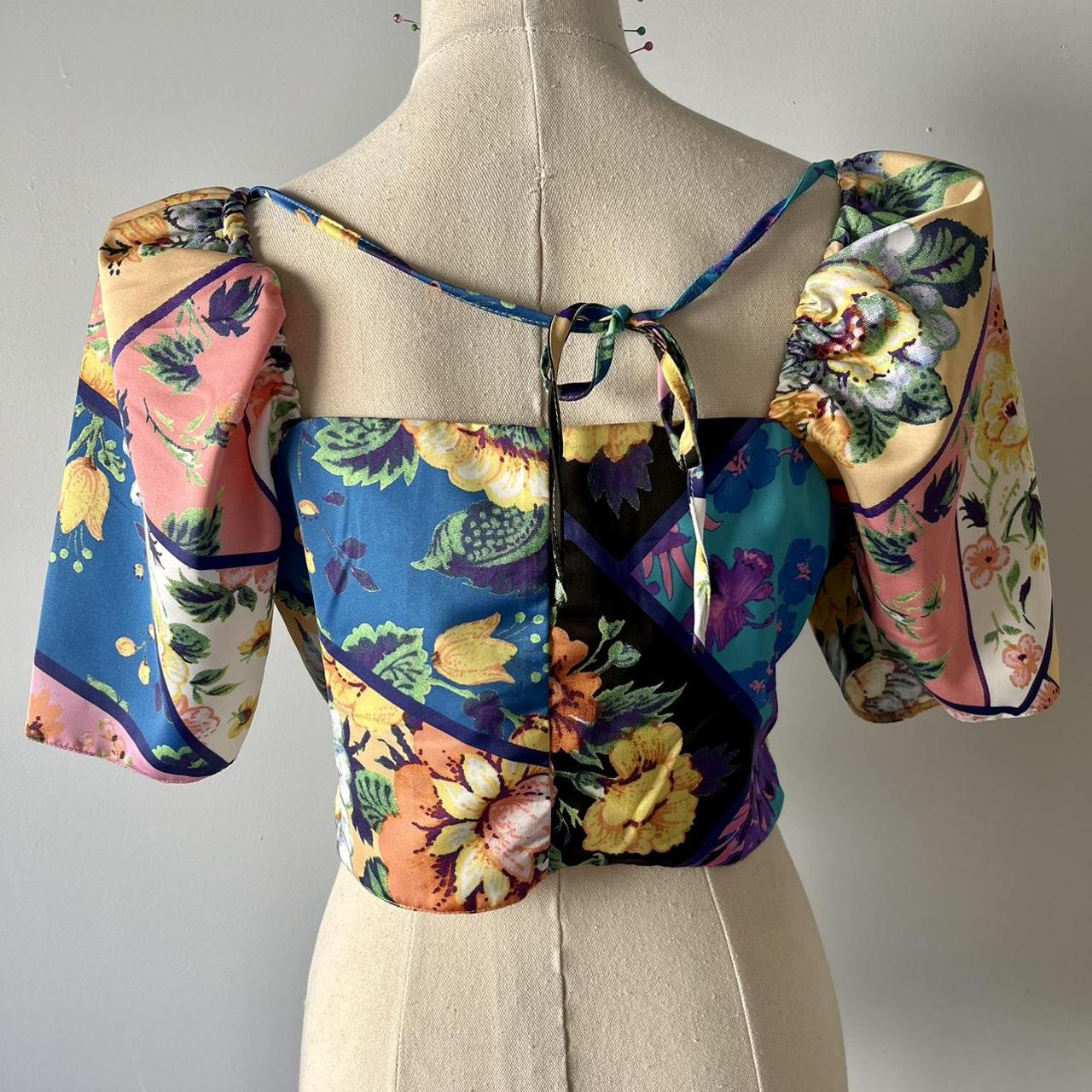 RECLAIMED VINTAGE crop top with padded shoulders.... - Depop