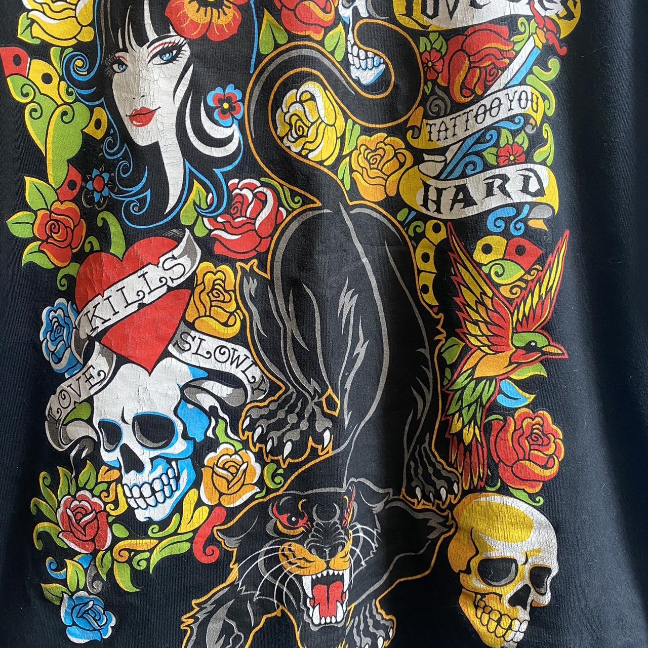 Ed hardy vintage tee super cool design rare Ladies... - Depop
