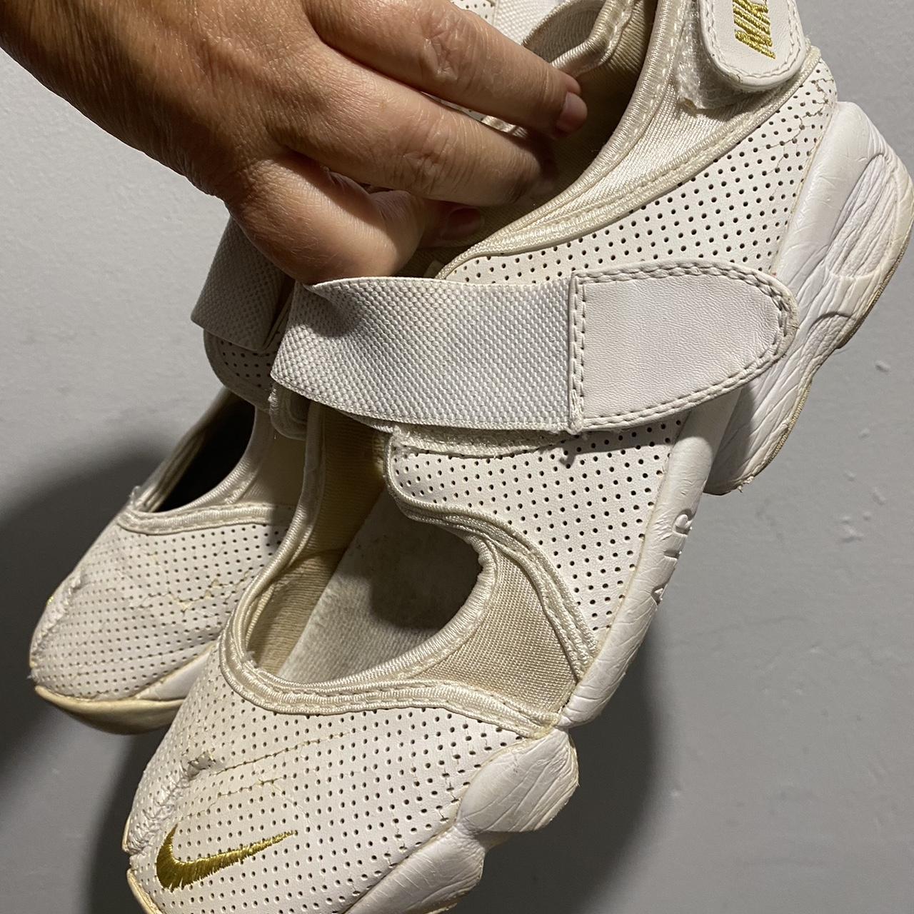 Vintage Nike air rift tabi split toe white punched... - Depop