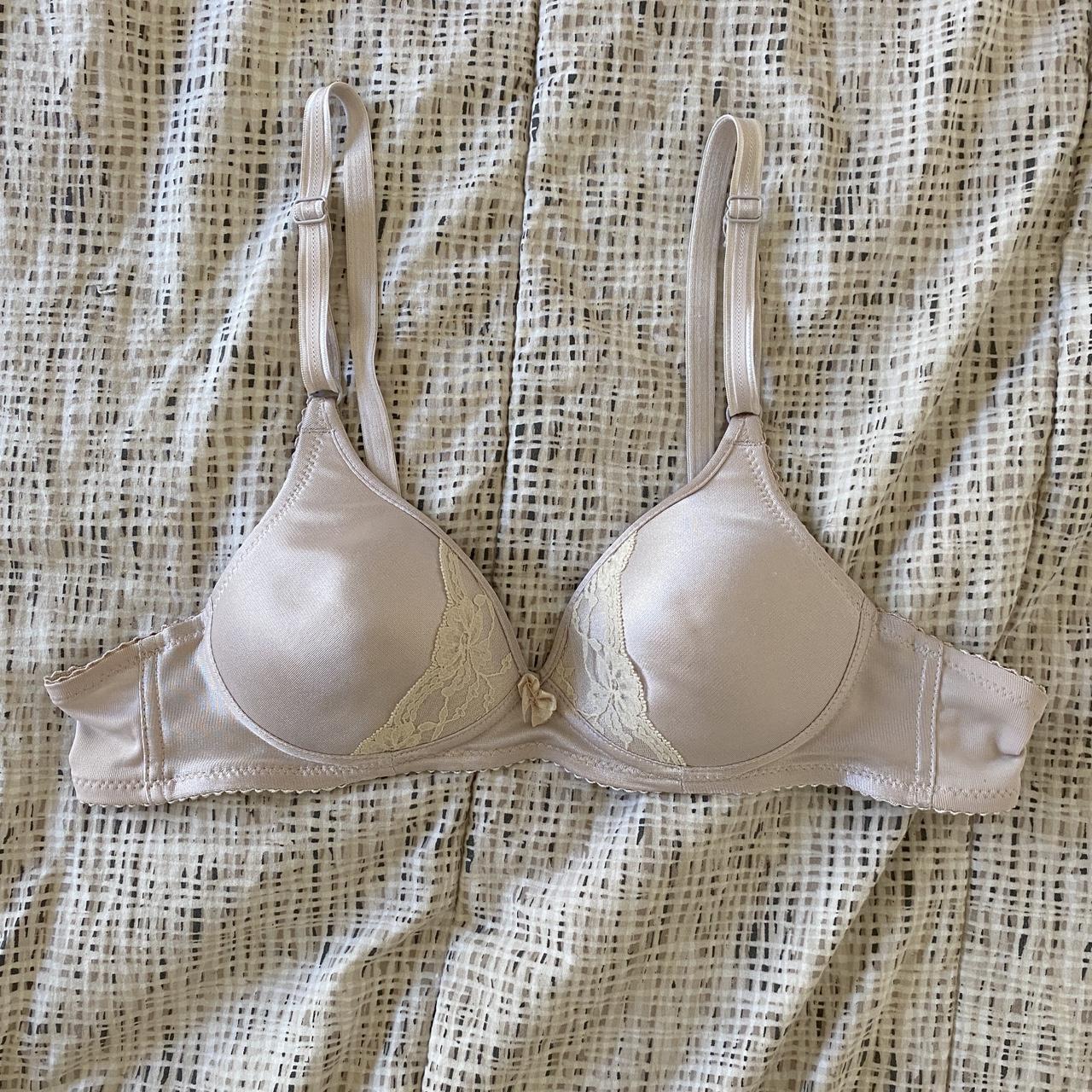 vintage cream lace bra with bow 🩰 - great... | Depop