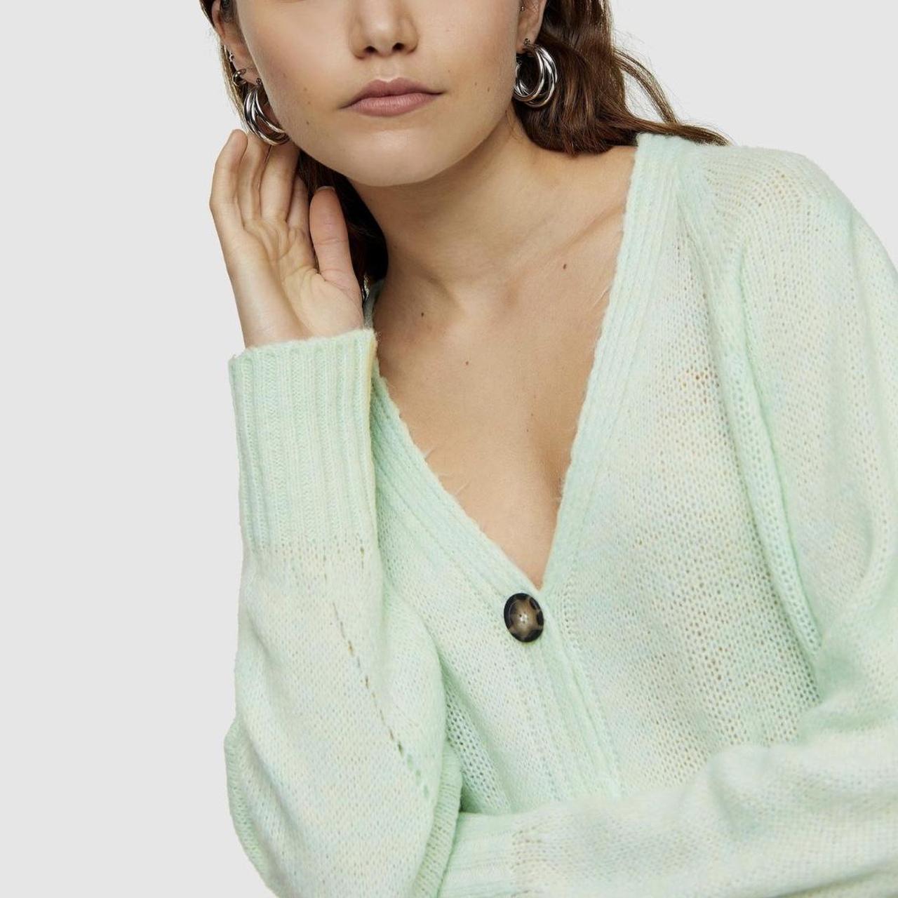 Topshop Women's Green Cardigan | Depop