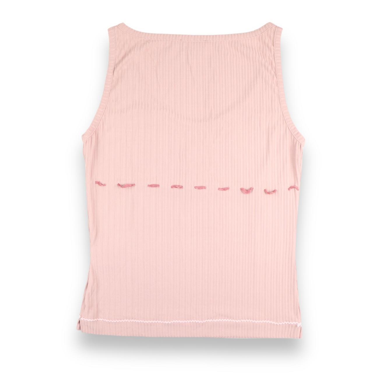 Vintage MAX STUDIO pink stretchy ribbed tank top... - Depop