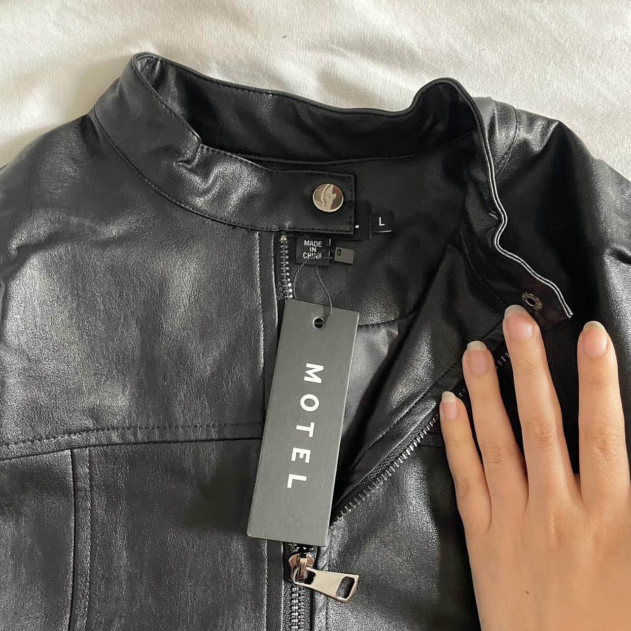 NEW Motel Rocks faux leather zip up biker jacket -... - Depop