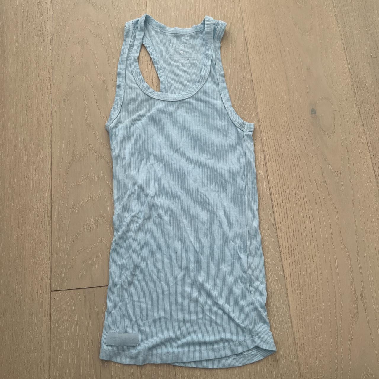 Set Active light blue ribbed tank top in size XS... - Depop