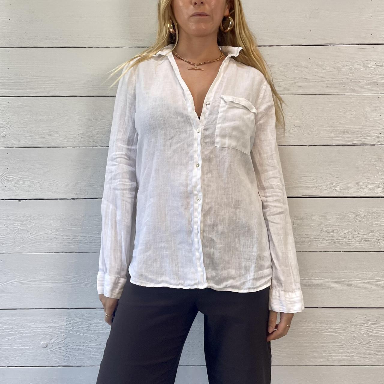 Zara white linen shirt. Great basic for everyday.... - Depop