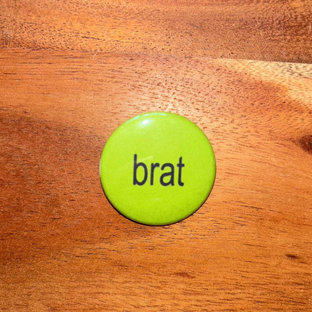 Brat pin back button 1 1/2 inch button #brat... - Depop