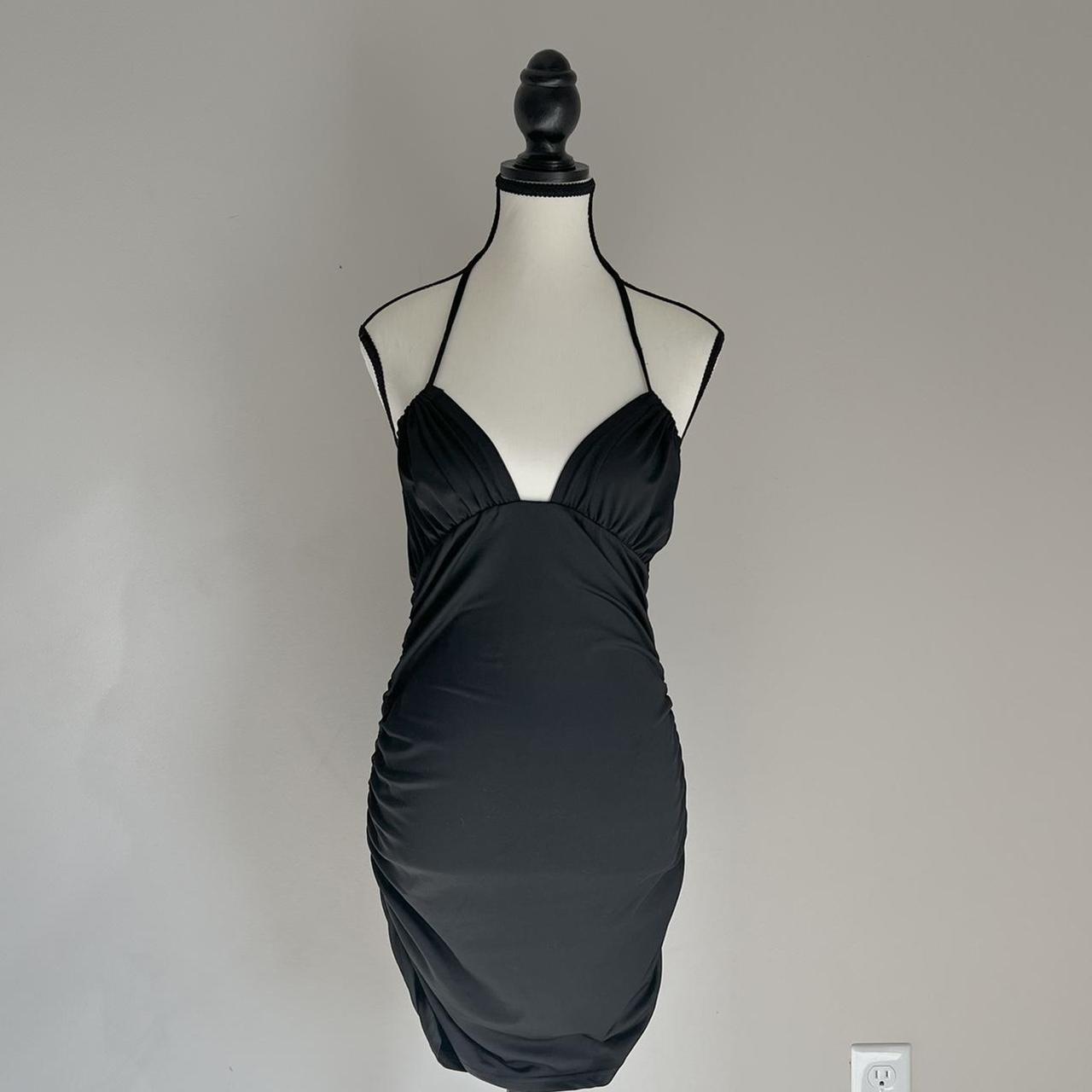 Black String Halter Tie Dress perfect cute cami... - Depop