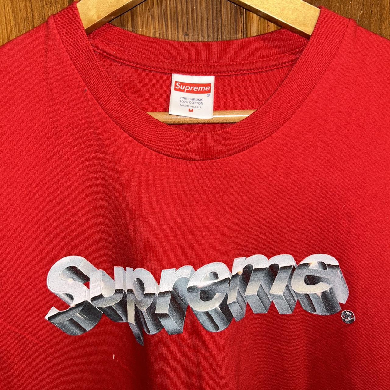 Supreme chrome logo spell out Red Size M V good... - Depop