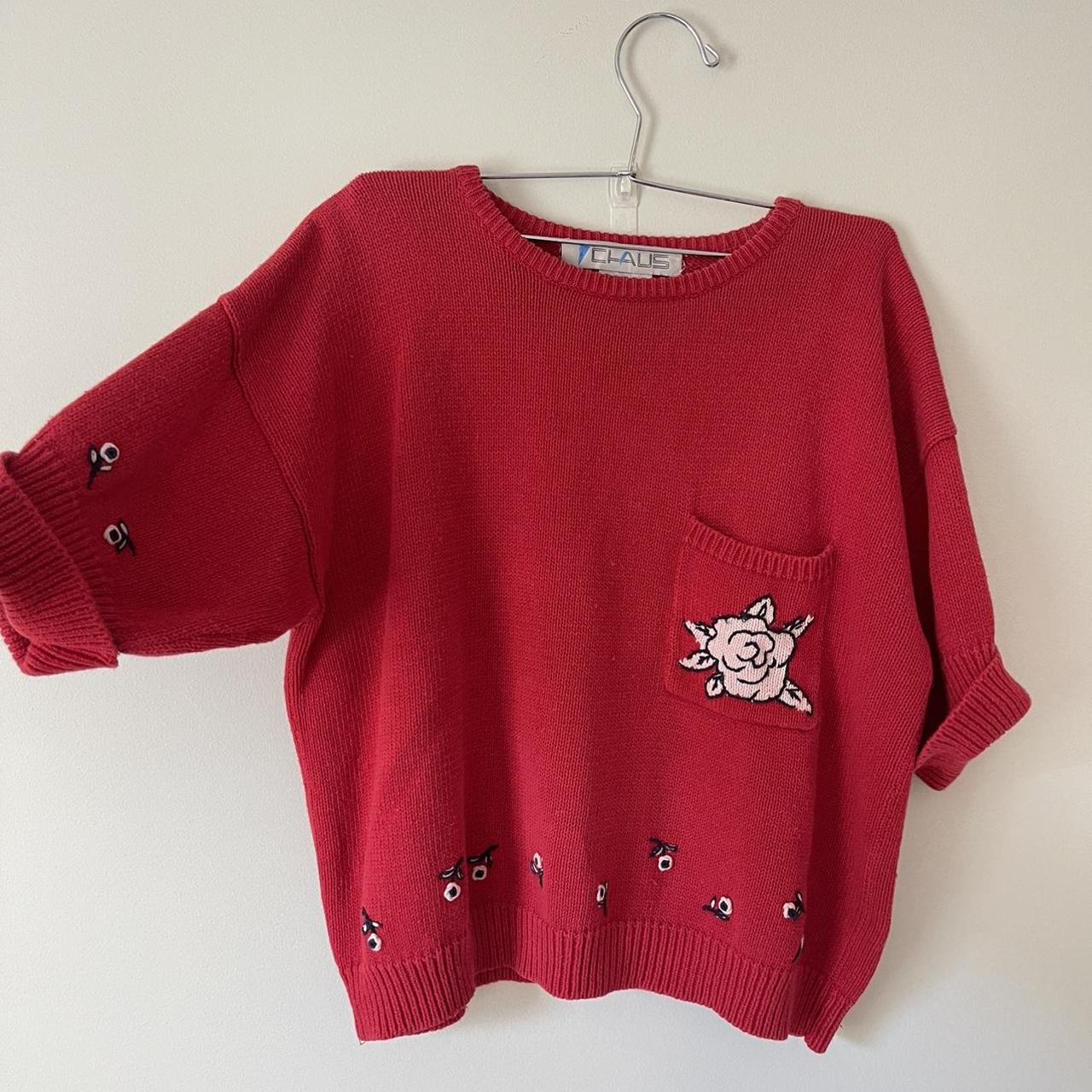 Vintage embroidered sweater top 🌹 Such a sweet,... - Depop