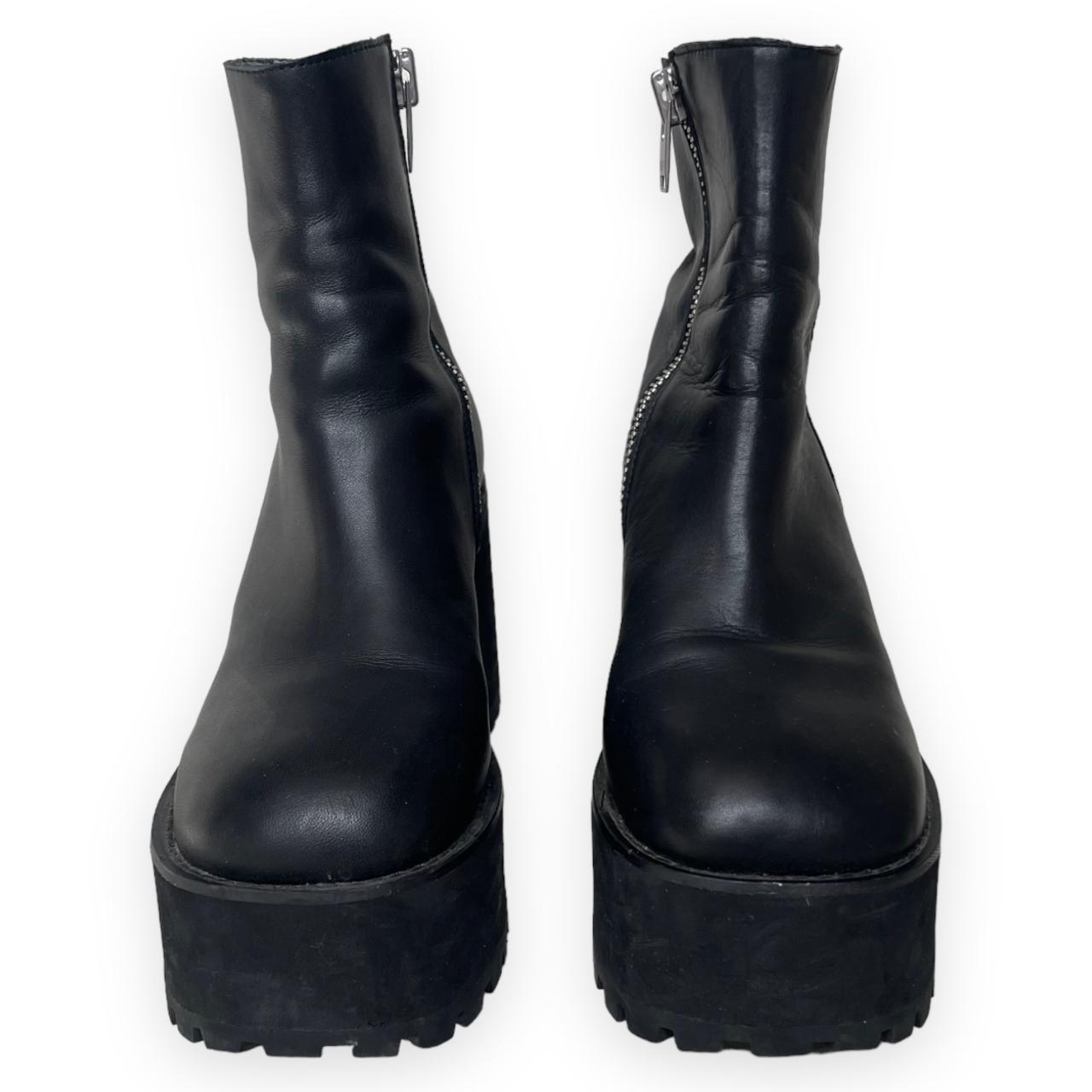 Unif Bonnie Black Leather Platform Boots Size Depop
