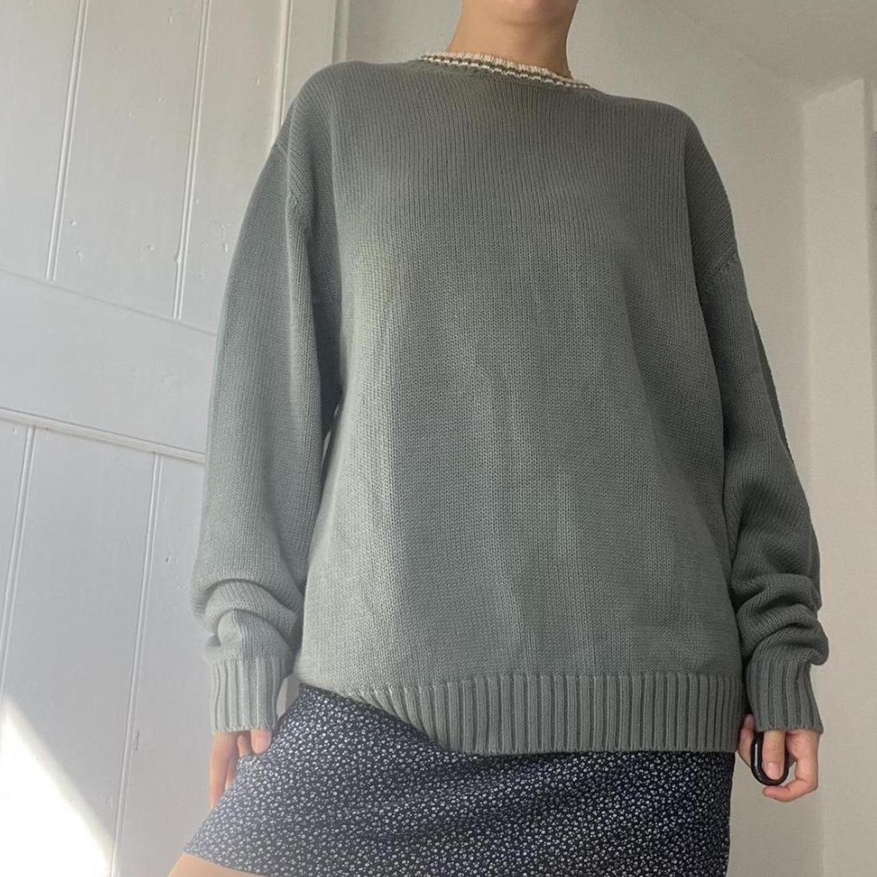 Vintage olive green oversized knit jumper! Selling... - Depop