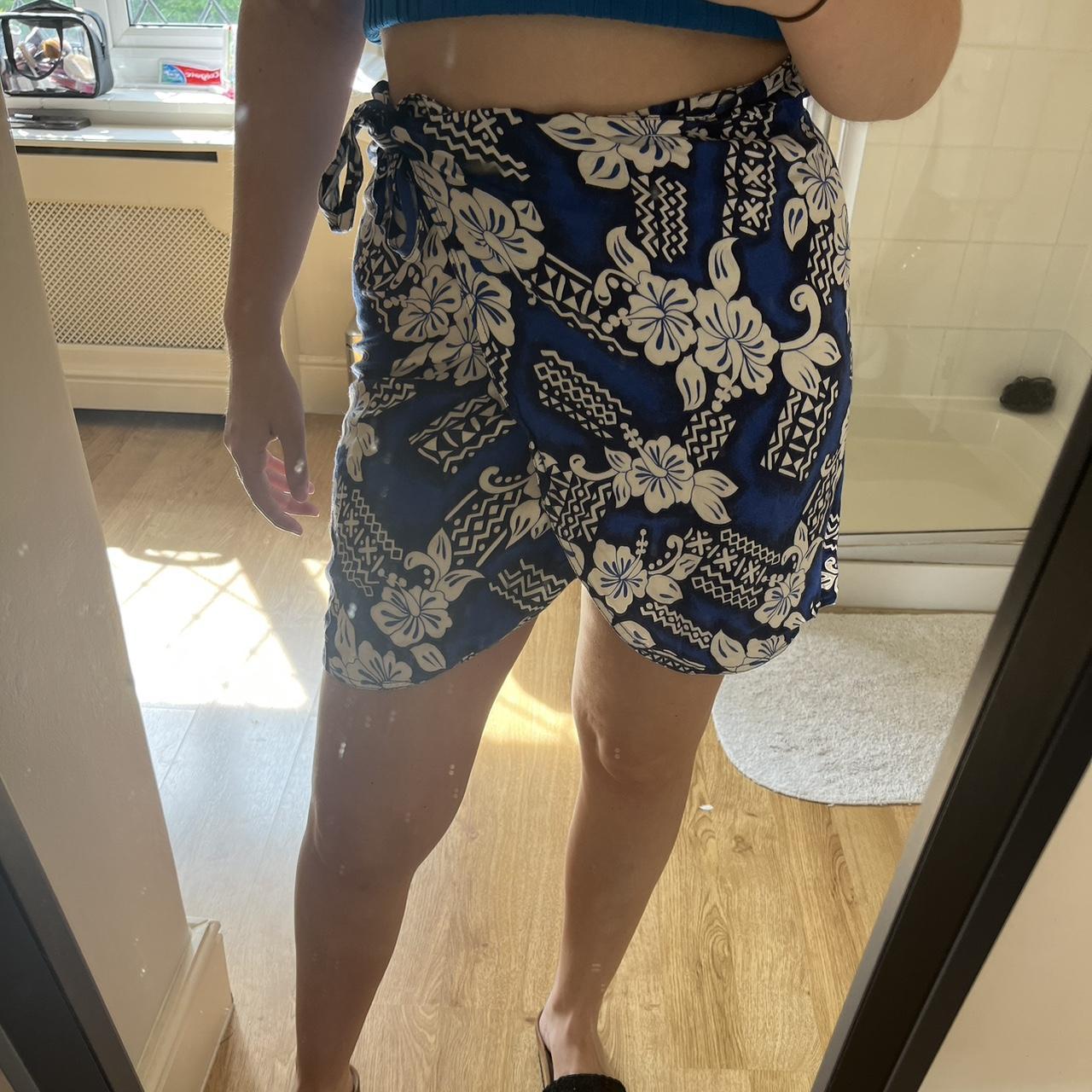 Sexy blue mini wrap skirt Vintage Will fit range... - Depop
