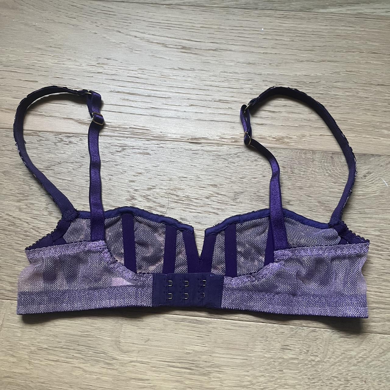 Agent Provocateur purple lace balconette bra in size... - Depop