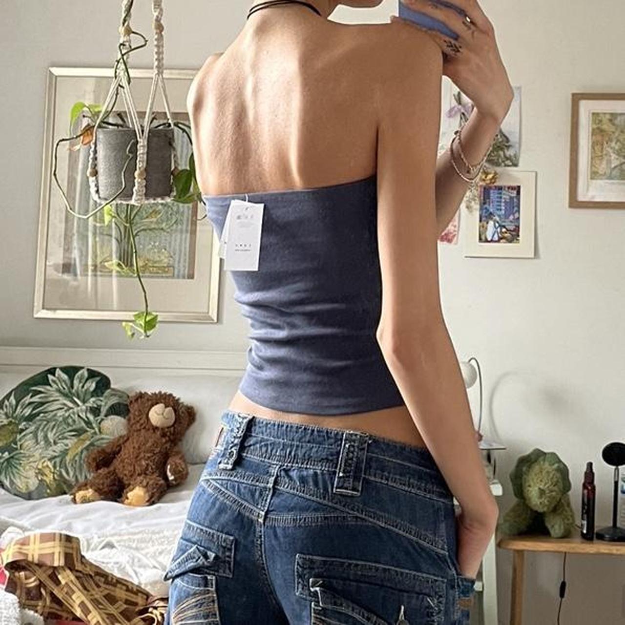 Brand new navy subdued tube top - Depop