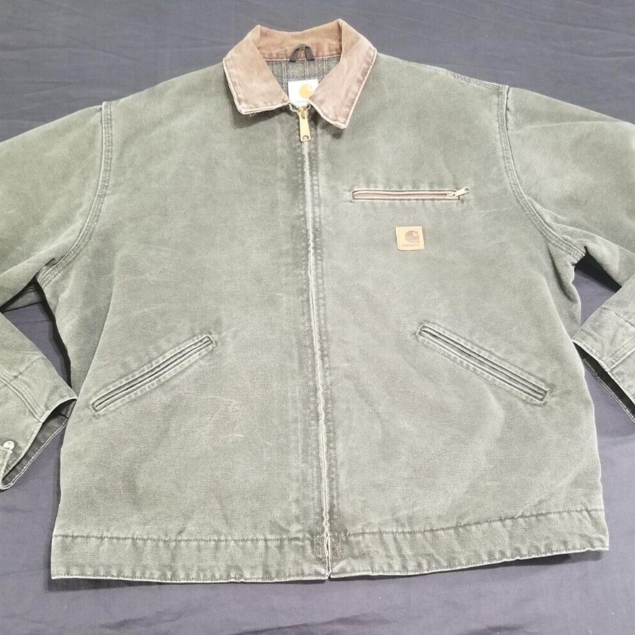 Carhartt J97 MOS Green Blanket Lined Detroit Jacket... - Depop