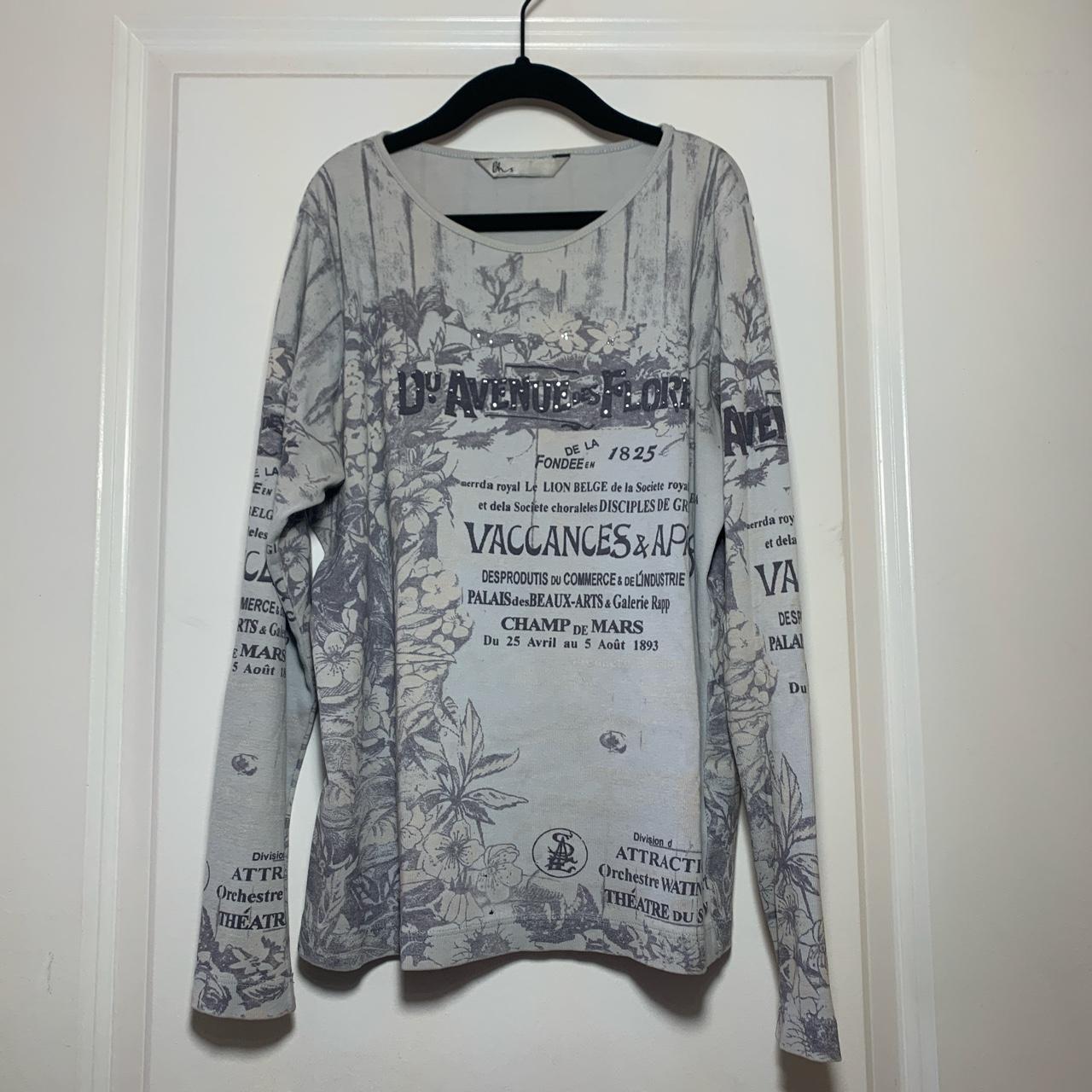 BHS Women's Blue and Grey Shirt | Depop