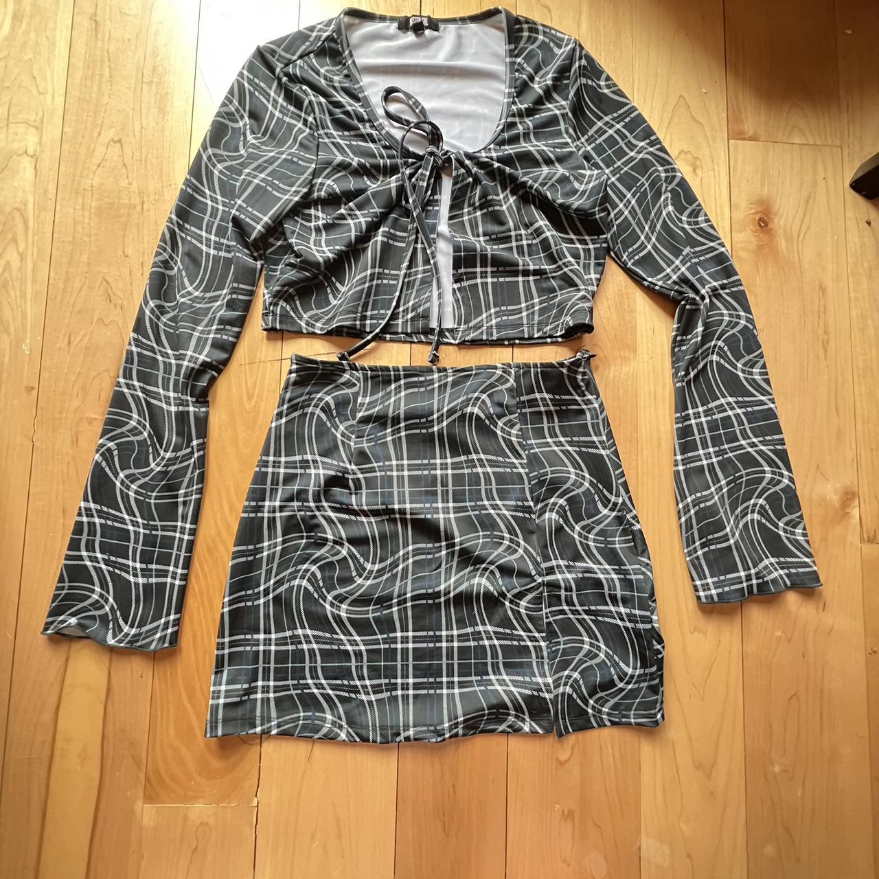 Trippy plaid matching set This is honestly the... - Depop
