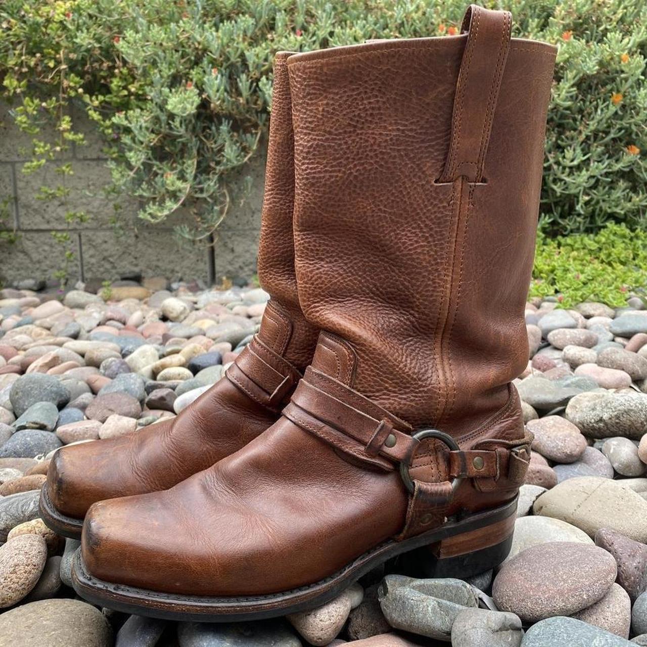 Frye leather harness boots Labeled men’s size... - Depop