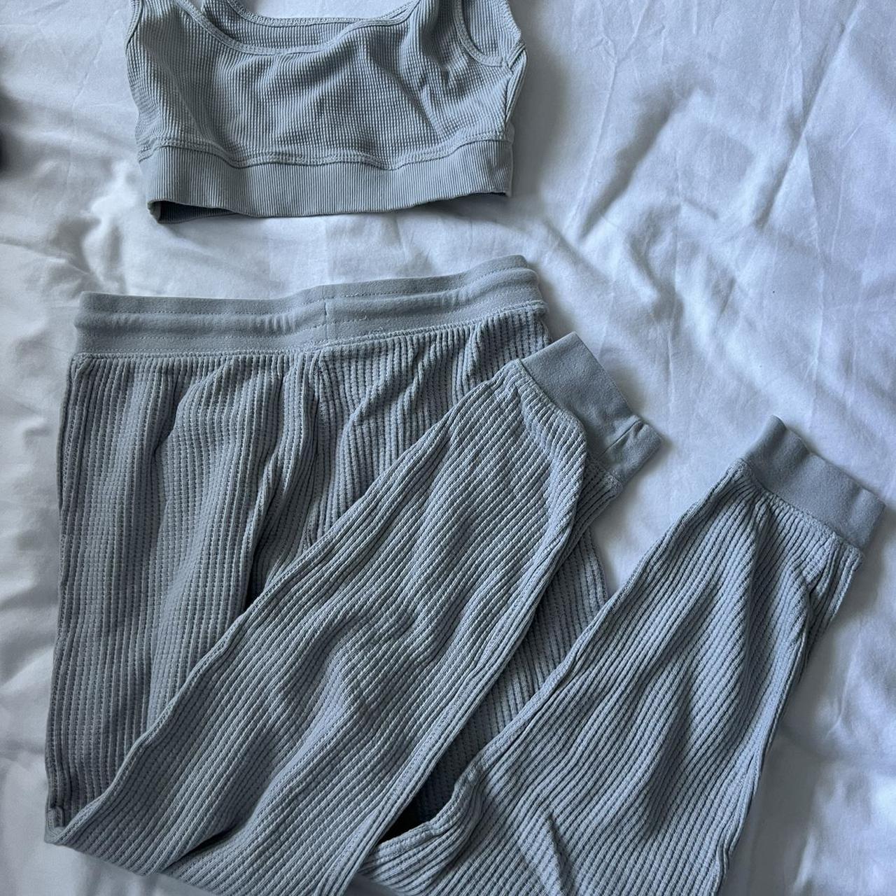 Zara Gray Matching Lounge Set joggers and bra crop top - Depop