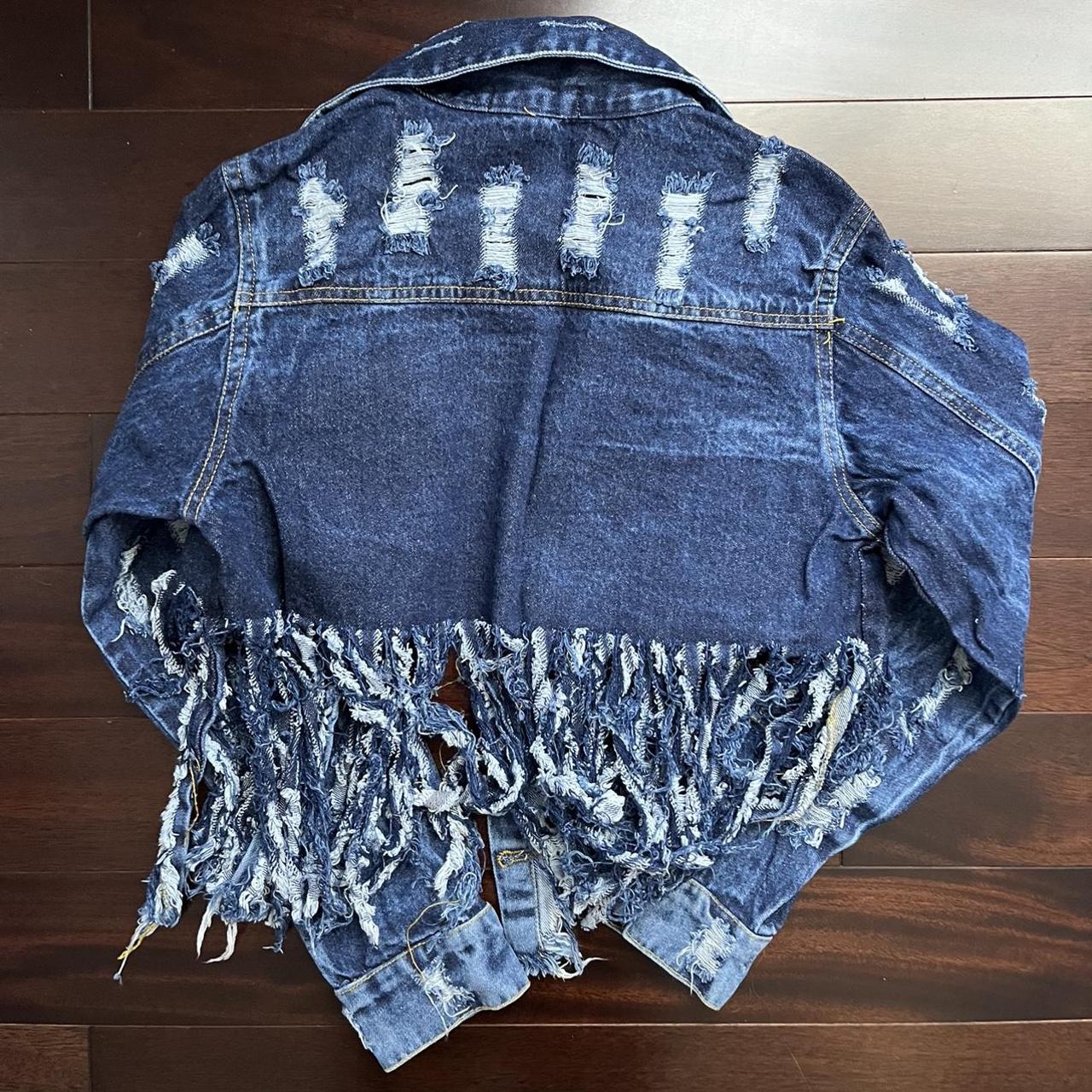 Completely destroyed punky denim jacket, this jacket... - Depop
