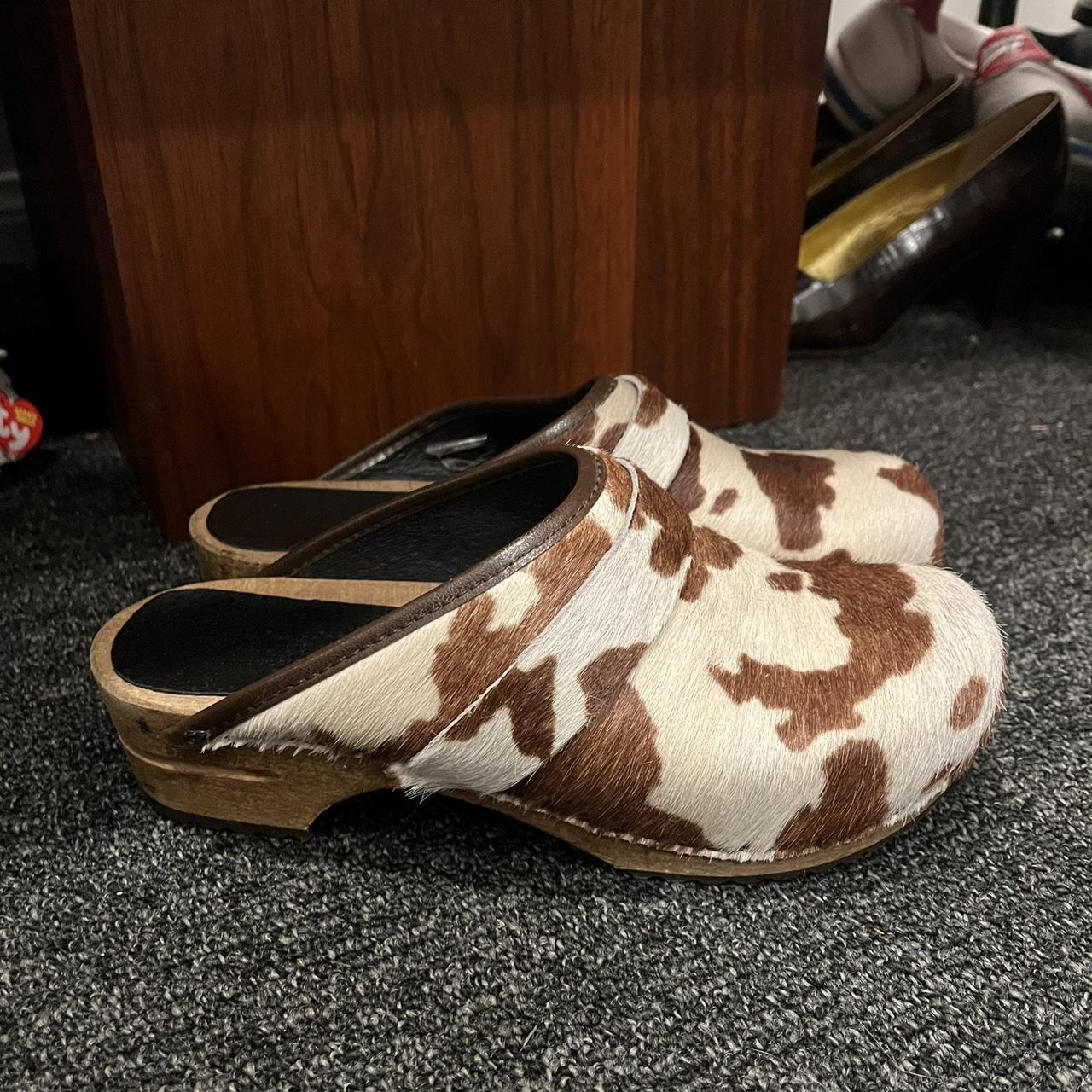 Real cow hair cowhide Sanita clogs! Hardly ever... - Depop