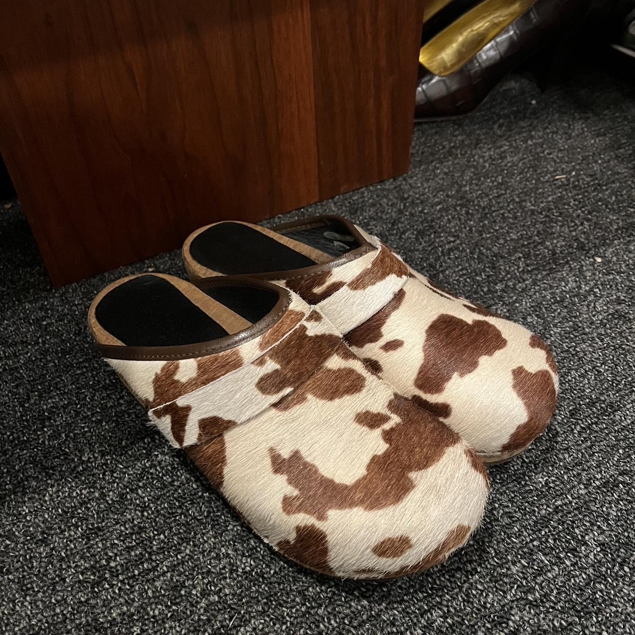 Real cow hair cowhide Sanita clogs! Hardly ever... - Depop