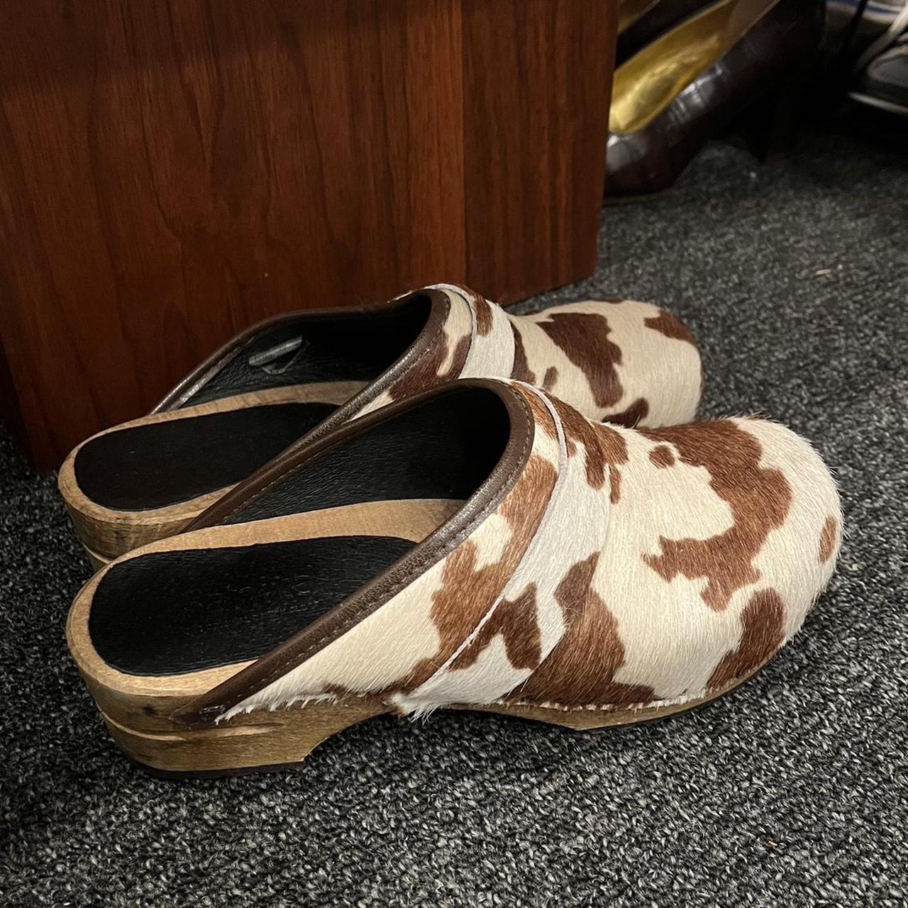 Real cow hair cowhide Sanita clogs! Hardly ever... - Depop