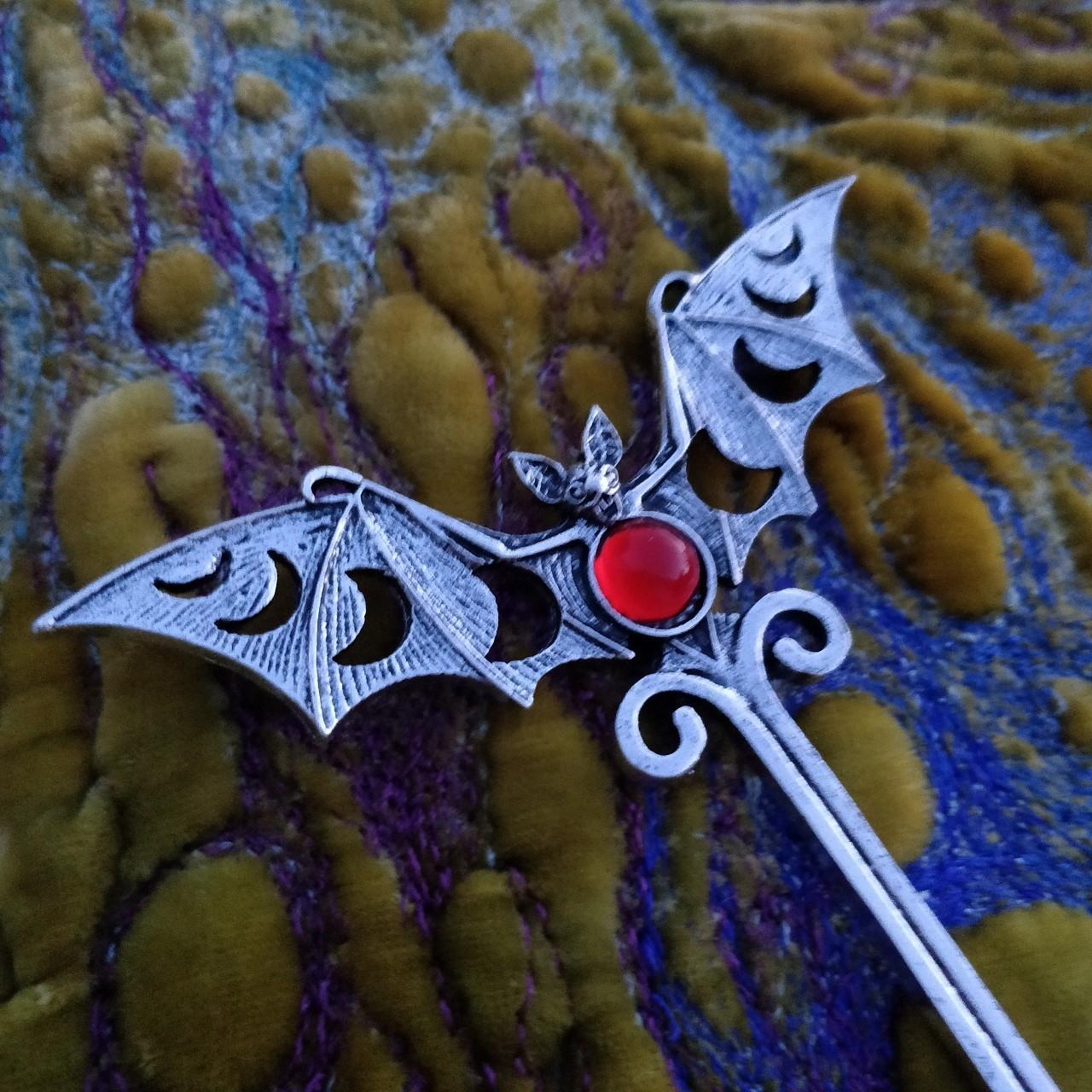 Lunar bat hair sticks Red More pictures available... | Depop