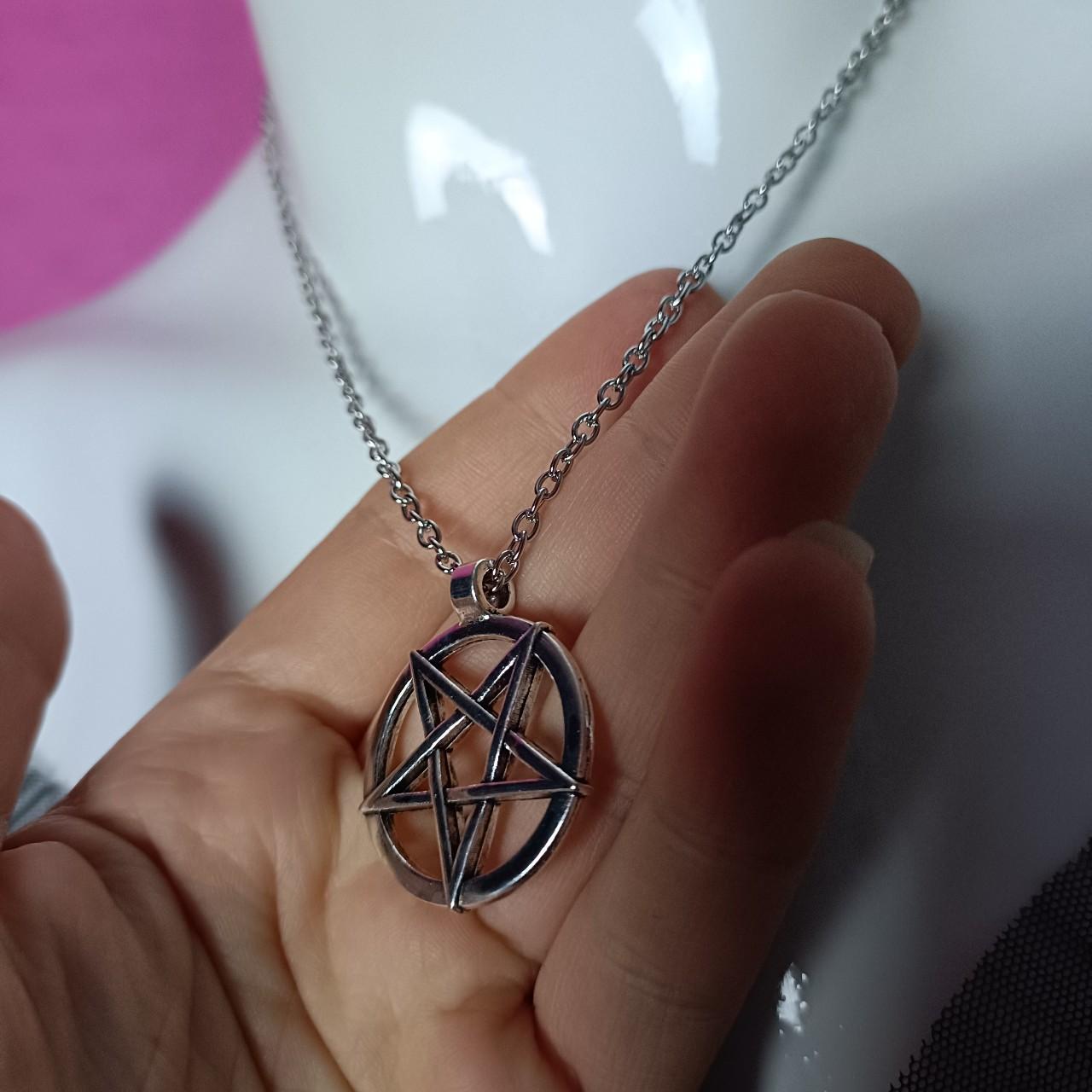 Pentagram chain necklace. Small and understated,... - Depop