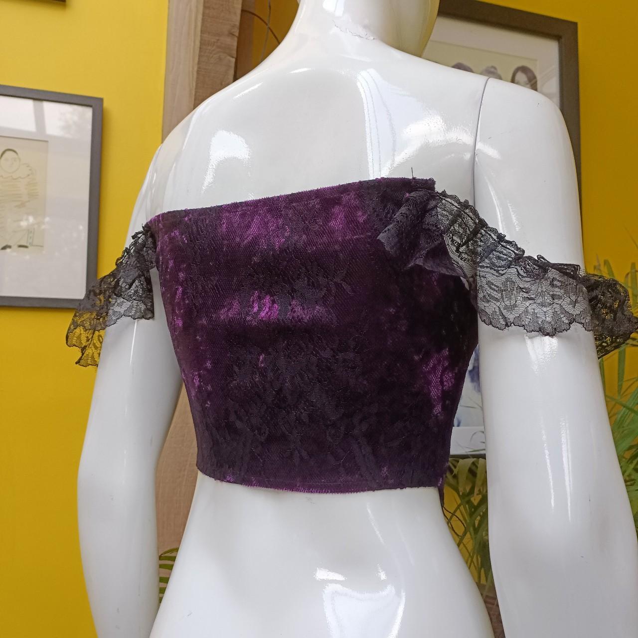 Goth corset Vampire corset / Basque Purple Velvet... - Depop