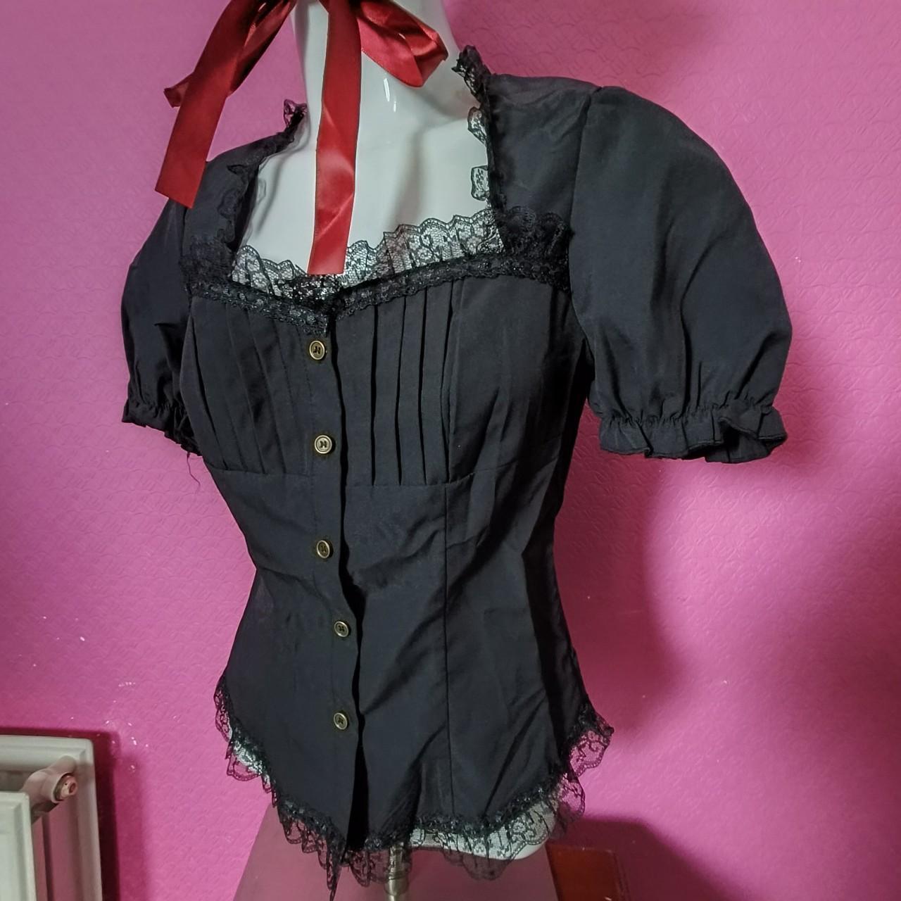 Goth top Victorian/ Georgian style goth... - Depop