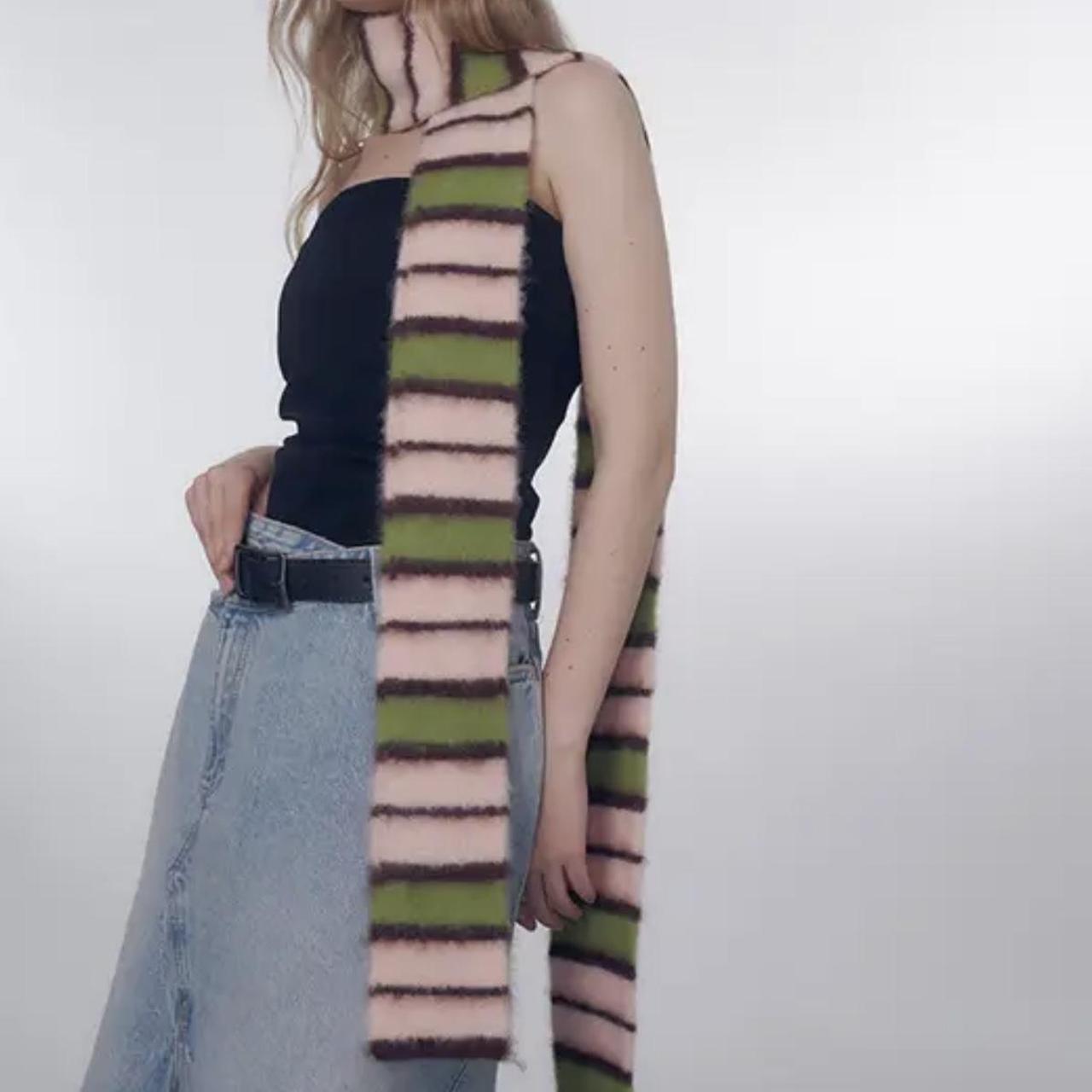 NEW Y2K style skinny striped knit scarf FREE... - Depop