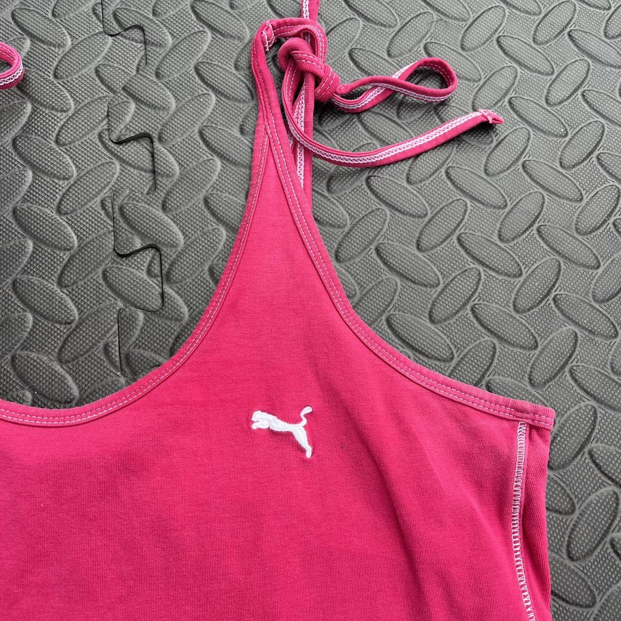 Puma vest top. Tie straps. Contrast stitch. Mint... - Depop