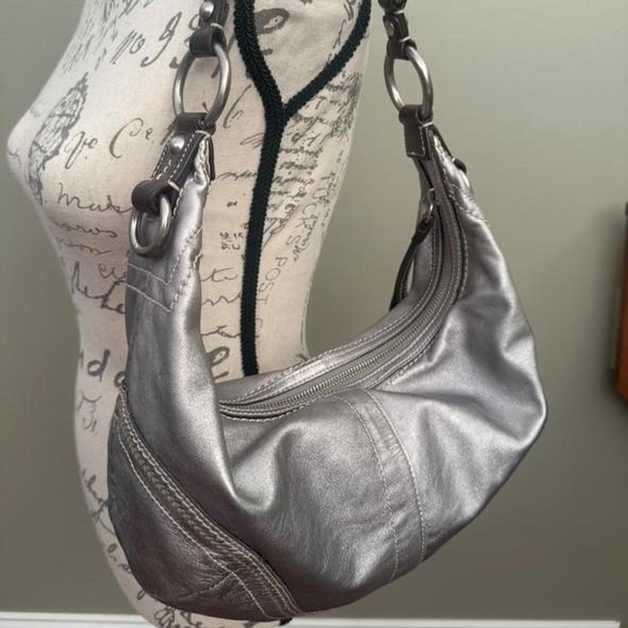 Silver slouch coach purse ♥️ super cute Y2k... - Depop