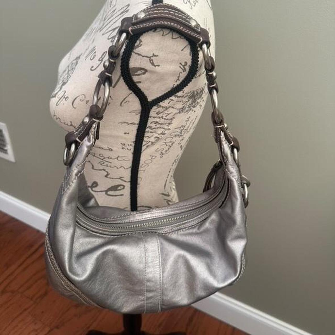 Silver slouch coach purse ♥️ super cute Y2k... - Depop