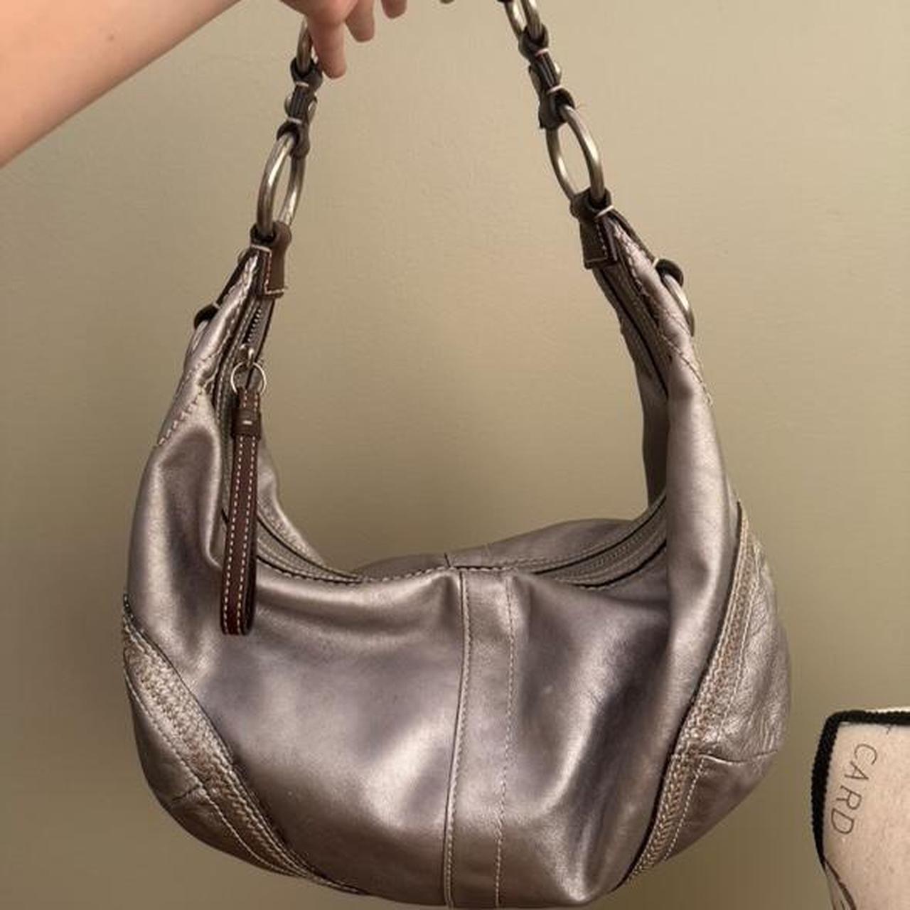 Silver slouch coach purse ♥️ super cute Y2k... - Depop
