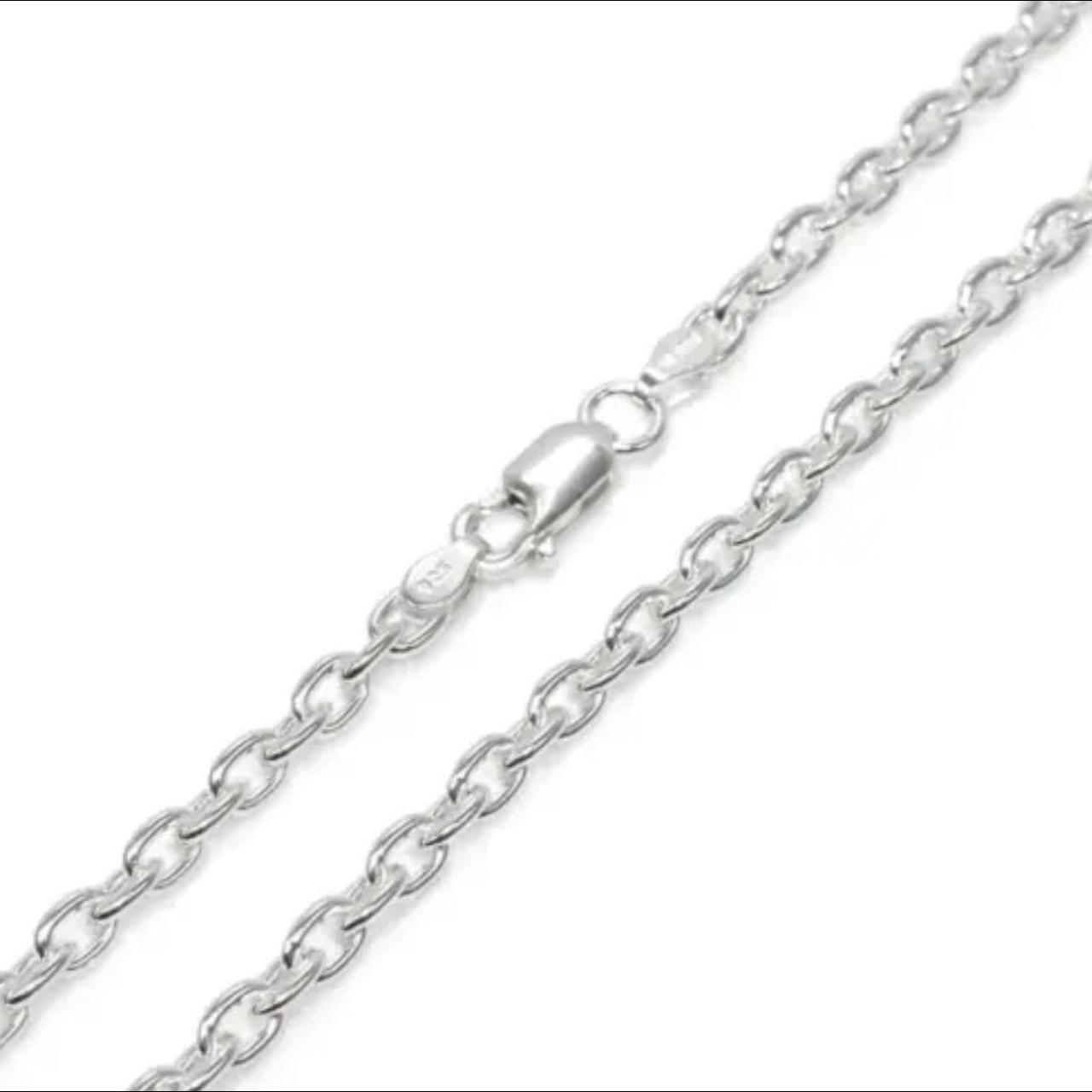 925 Silver Classic Azuki Chain (Japan) 1.3-1.4mm... - Depop