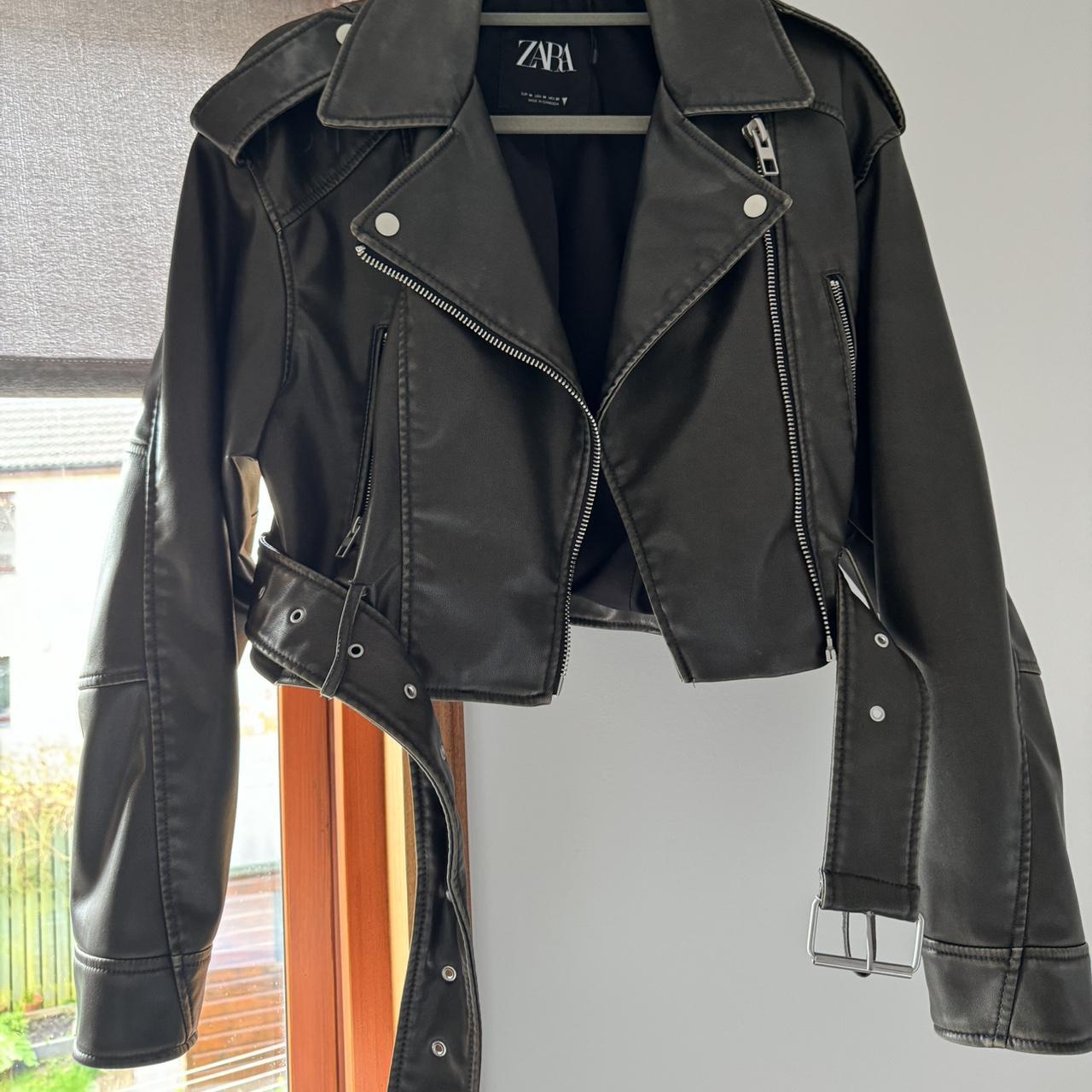 Zara molly mae leather jacket Worn few times... - Depop
