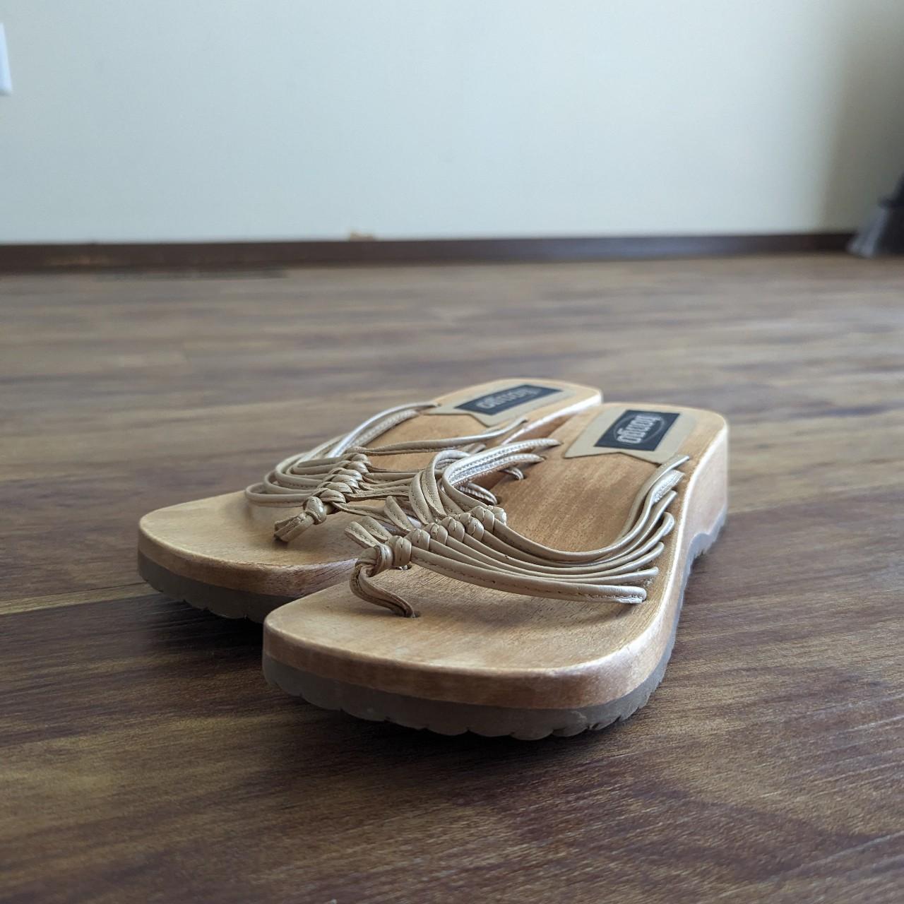 BONGO Y2k strappy wooden platform sandals Tag says... - Depop