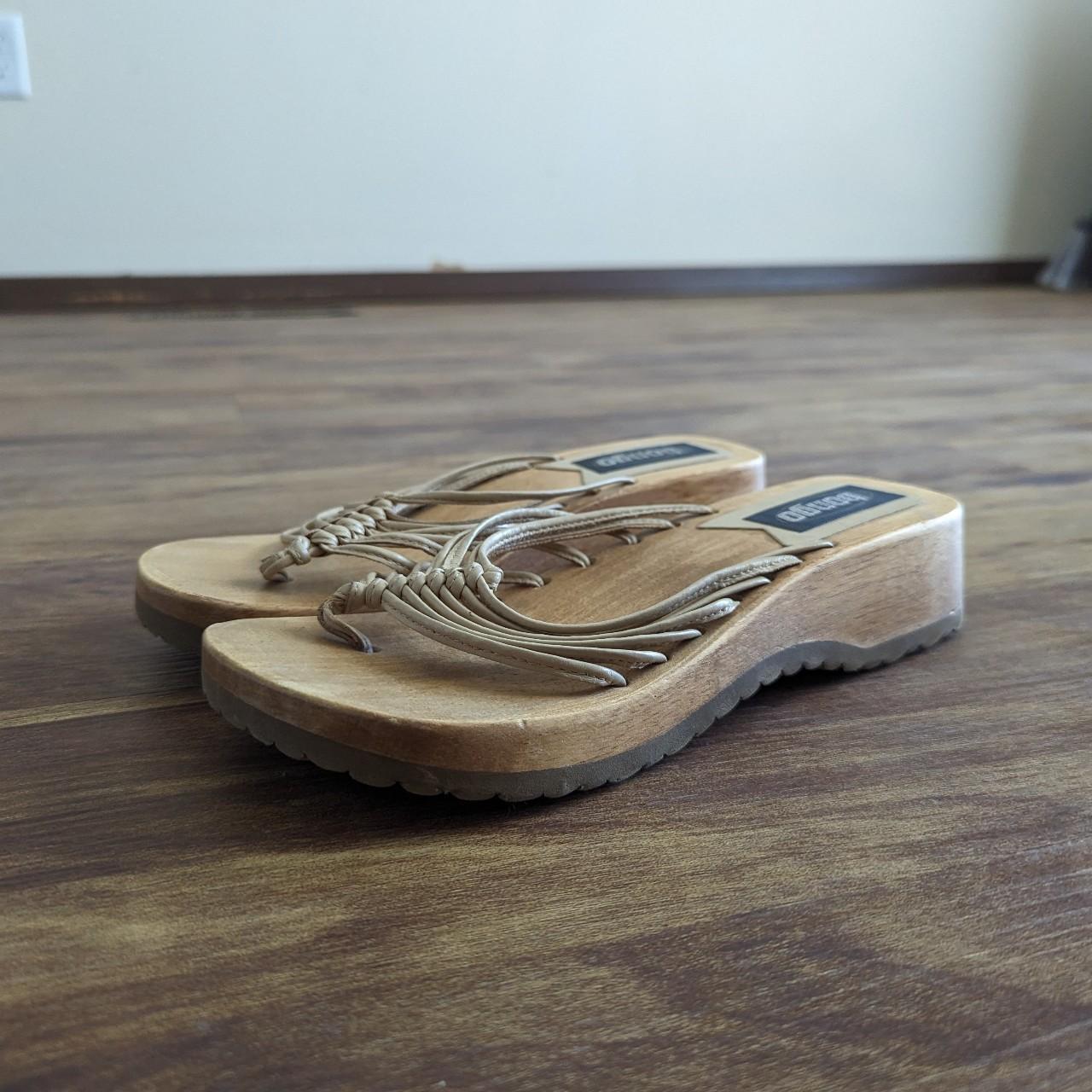BONGO Y2k strappy wooden platform sandals Tag says... - Depop
