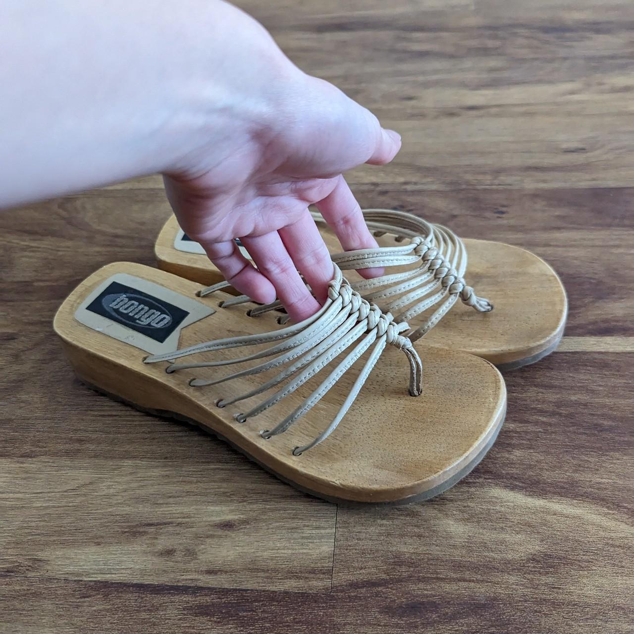 BONGO Y2k strappy wooden platform sandals Tag says... - Depop