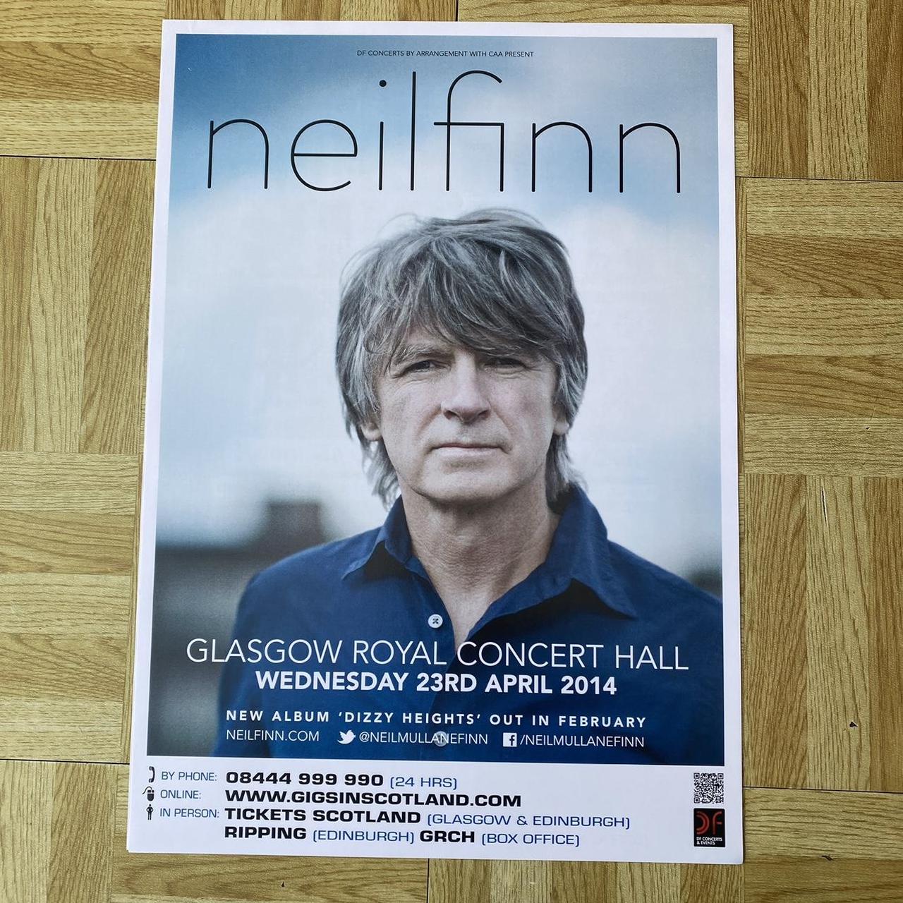 Neil Finn Glasgow Scotland tour poster A3 GLASGOW... - Depop