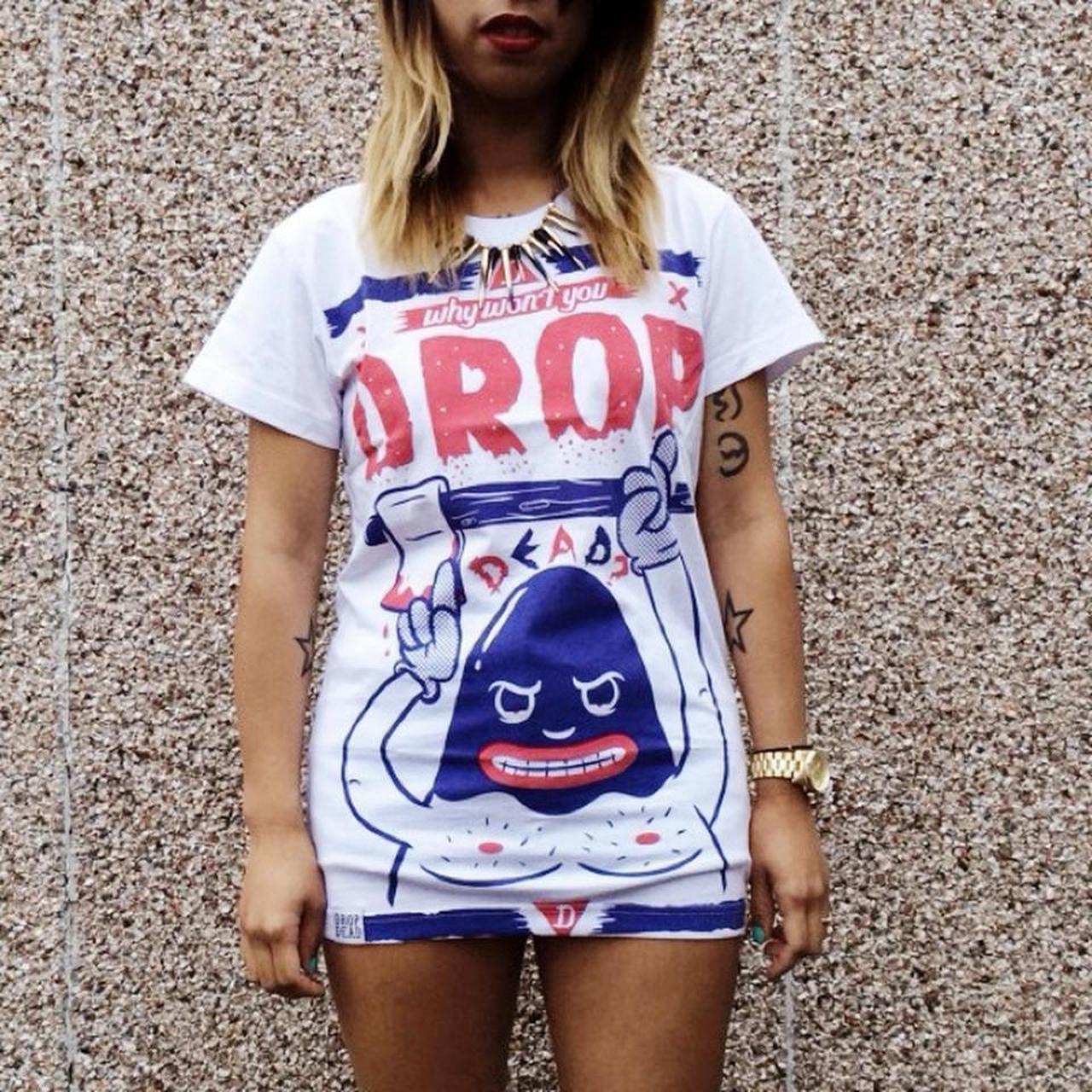 Drop Dead "Why Won't You Drop Dead?" White T-shirt... - Depop