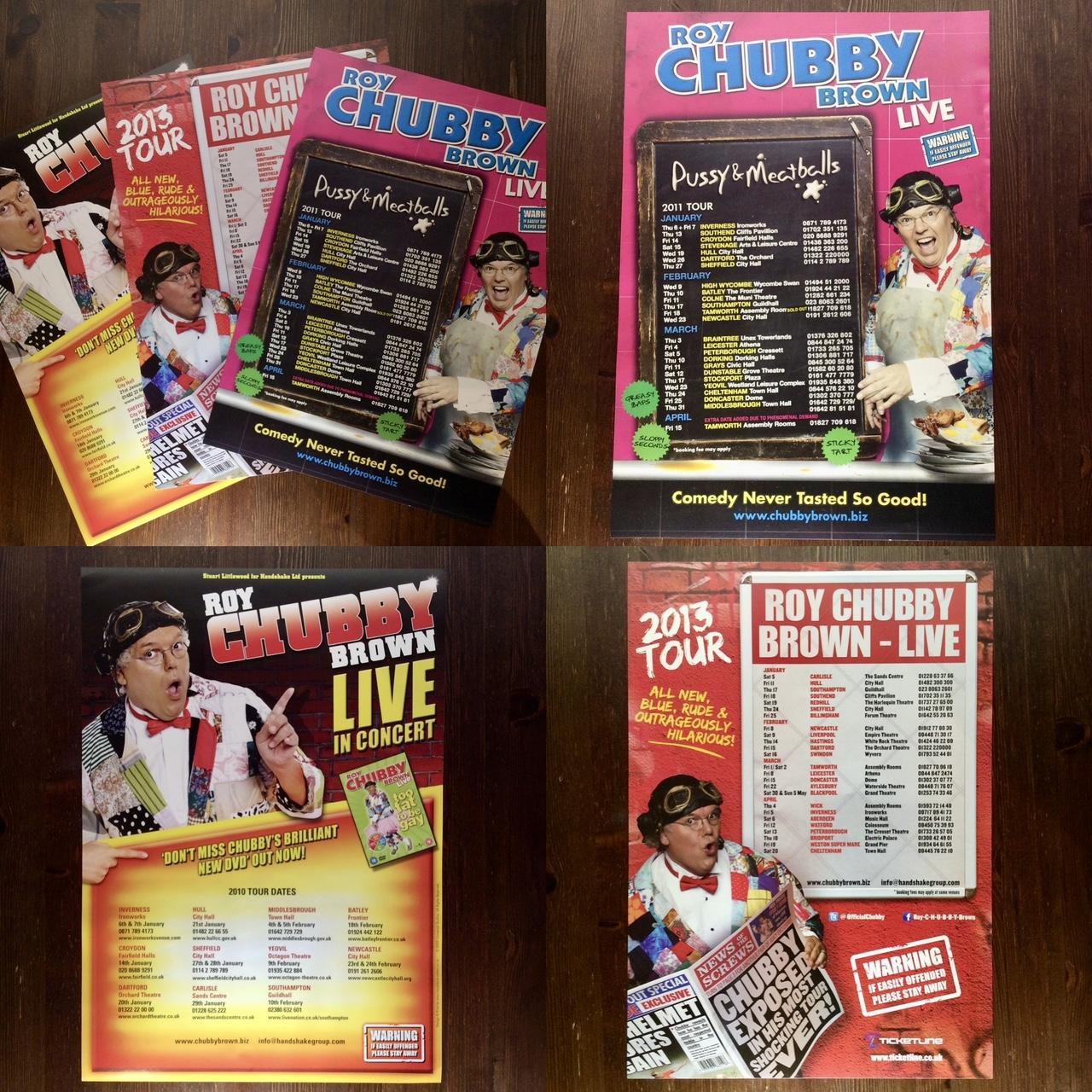 3x Official Royal Chubby Brown tour posters A3 job... - Depop
