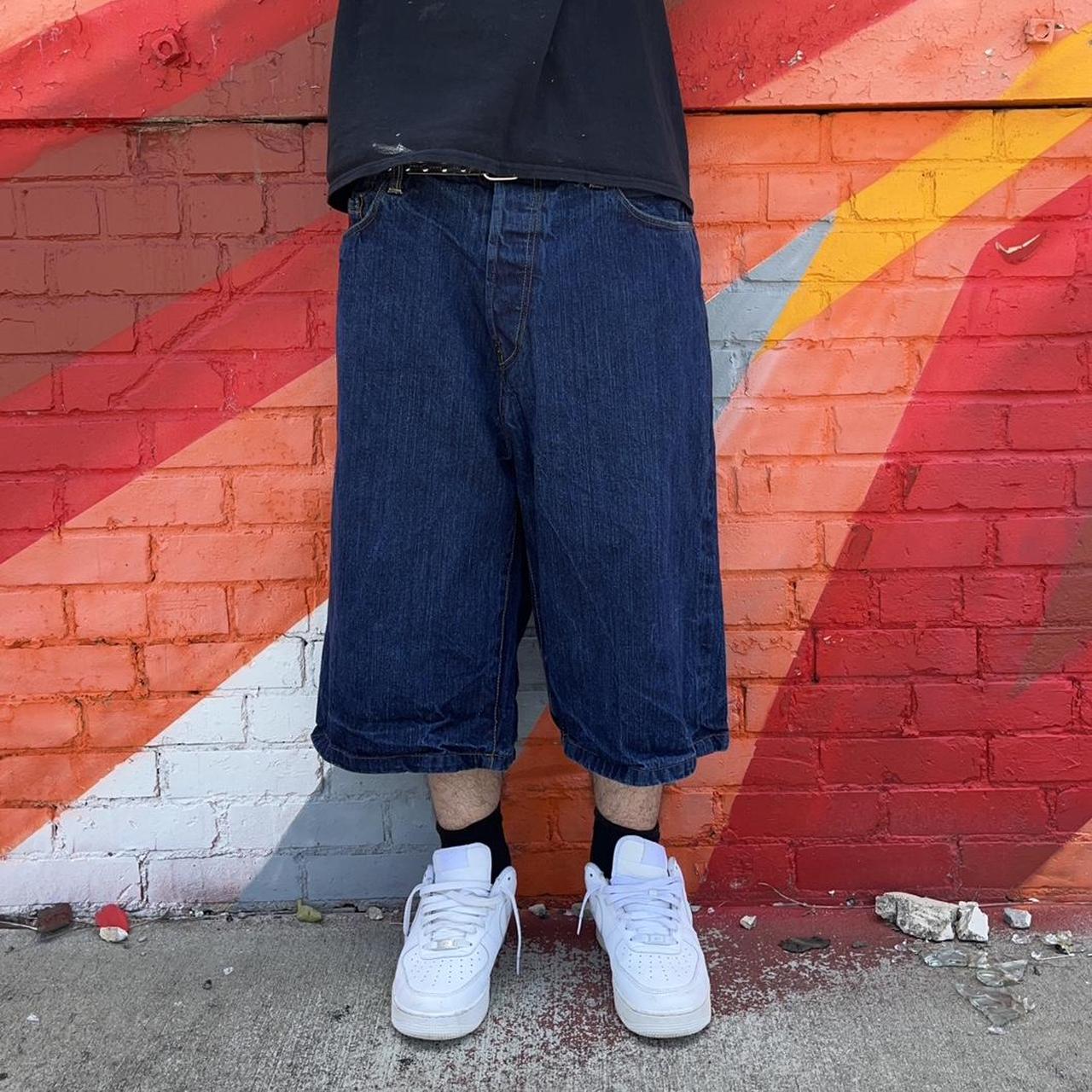 Evisu Denim Jean Shorts. Measured size 40x14.5 - Depop